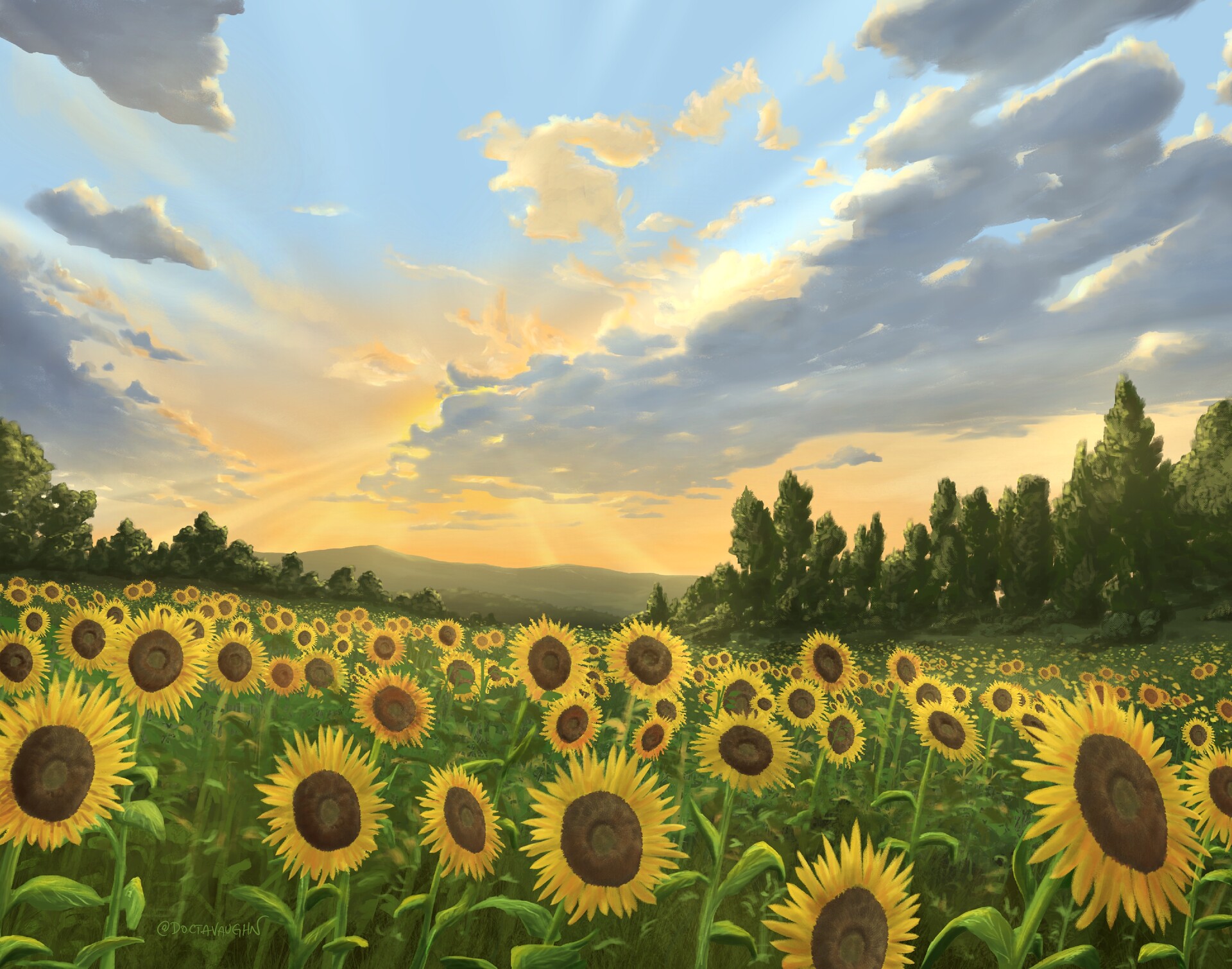 ArtStation - Sunflower Field