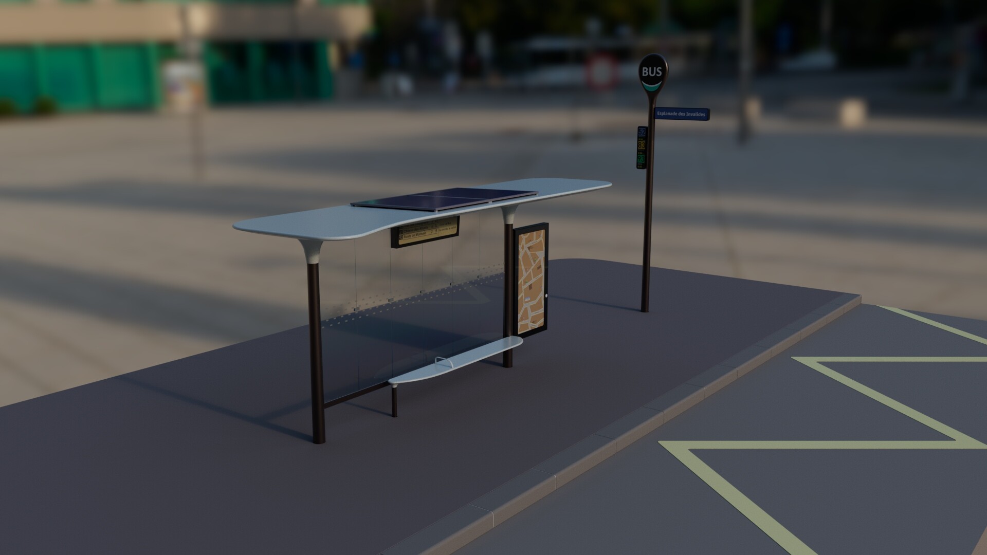 ArtStation - Public transport stop in Paris