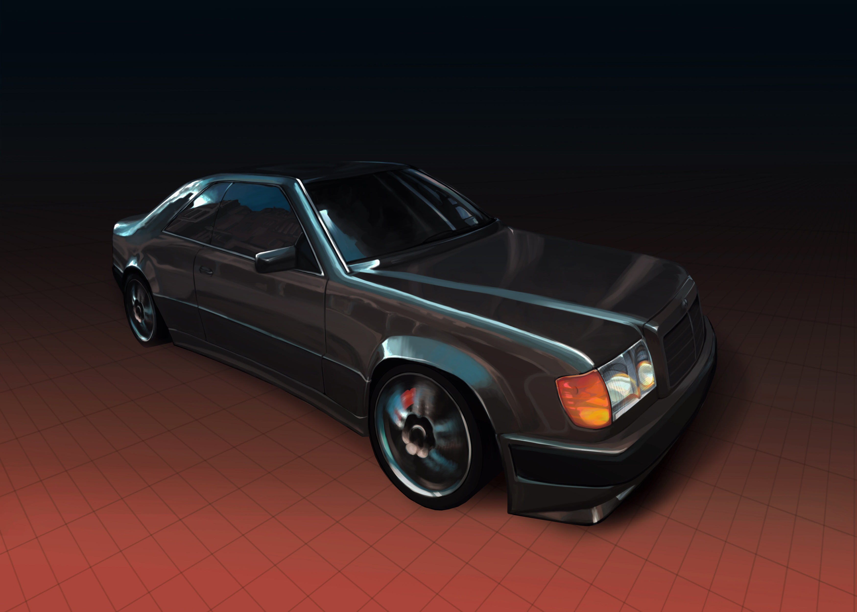 Andrei Ulturgashev portfolio - Mercedes Benz W124 Hammer Coupe sketch