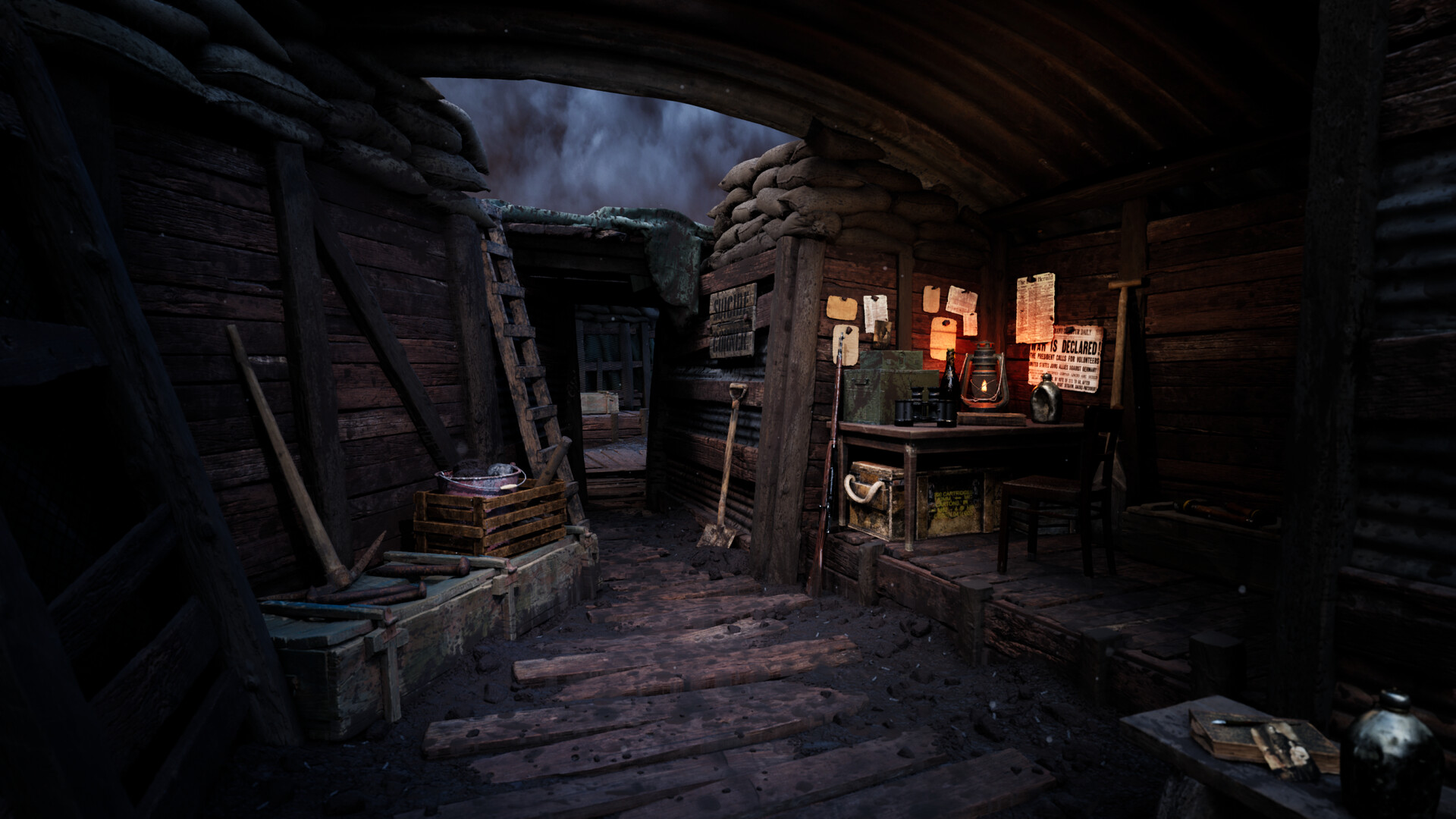 ArtStation - World War One - Trench Environment