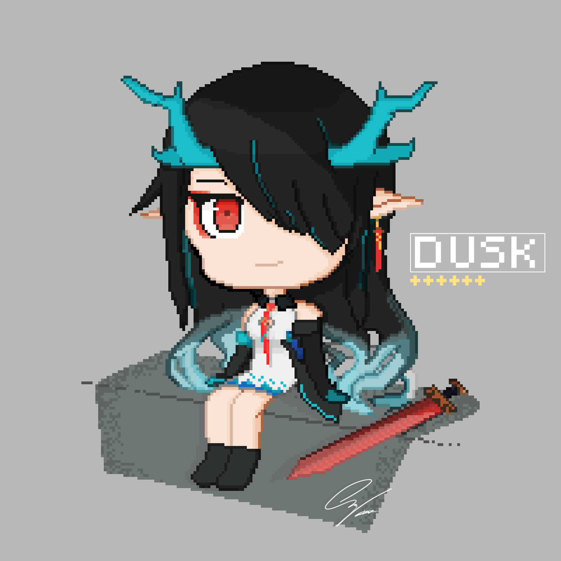 ArtStation - [Pixel chibi] Arknight Dusk