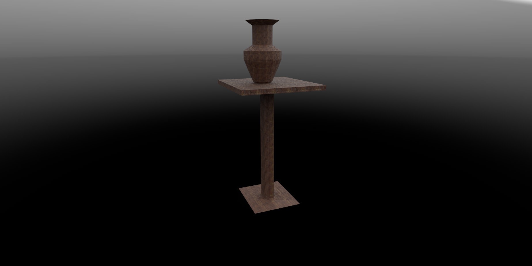 ArtStation - wooden vase with stand