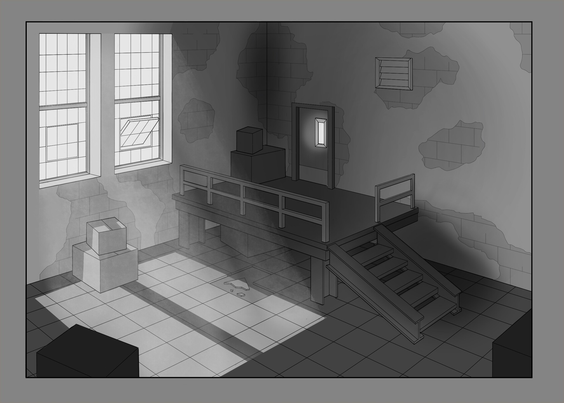 ArtStation - Warehouse Background Design