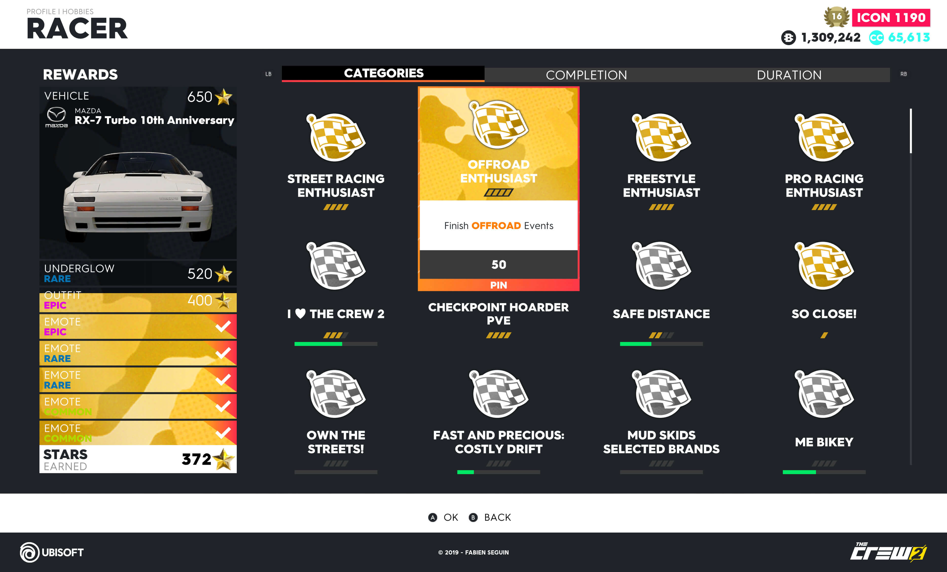 Fabien Seguin - The Crew 2 // Inner Drive - Hobbies Menu / Hud