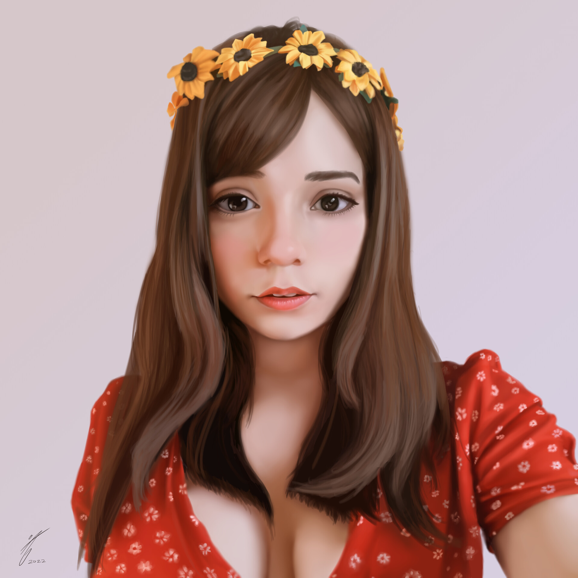 ArtStation - Realistic digital painting for a girl