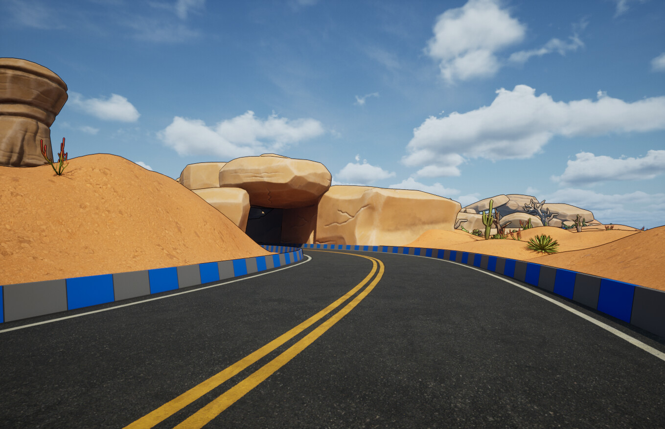 Large Track Roads Cartoon