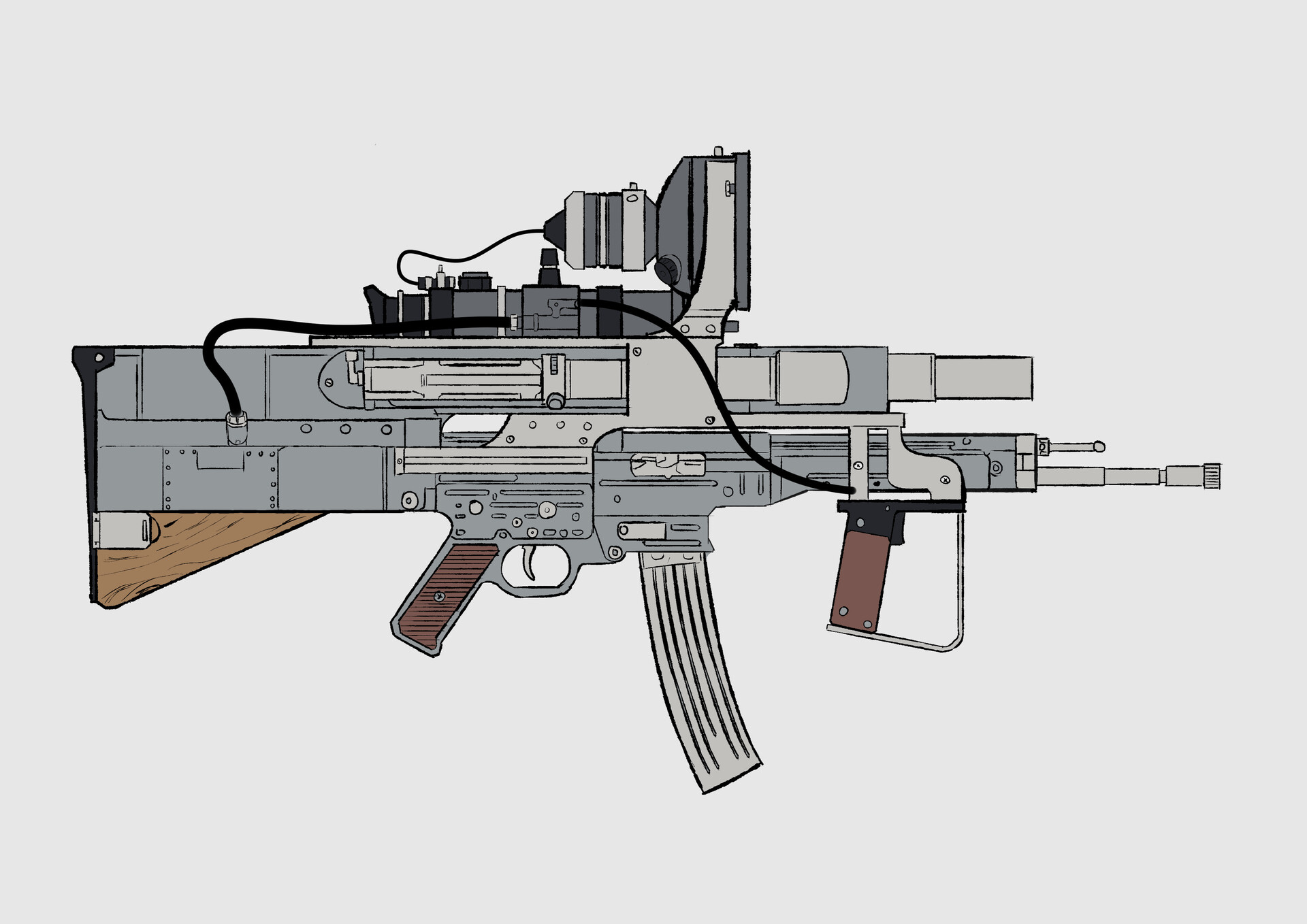 ArtStation - Weapon sketch - Zielsetzung persönliche Gefechtswaffe 45 ...
