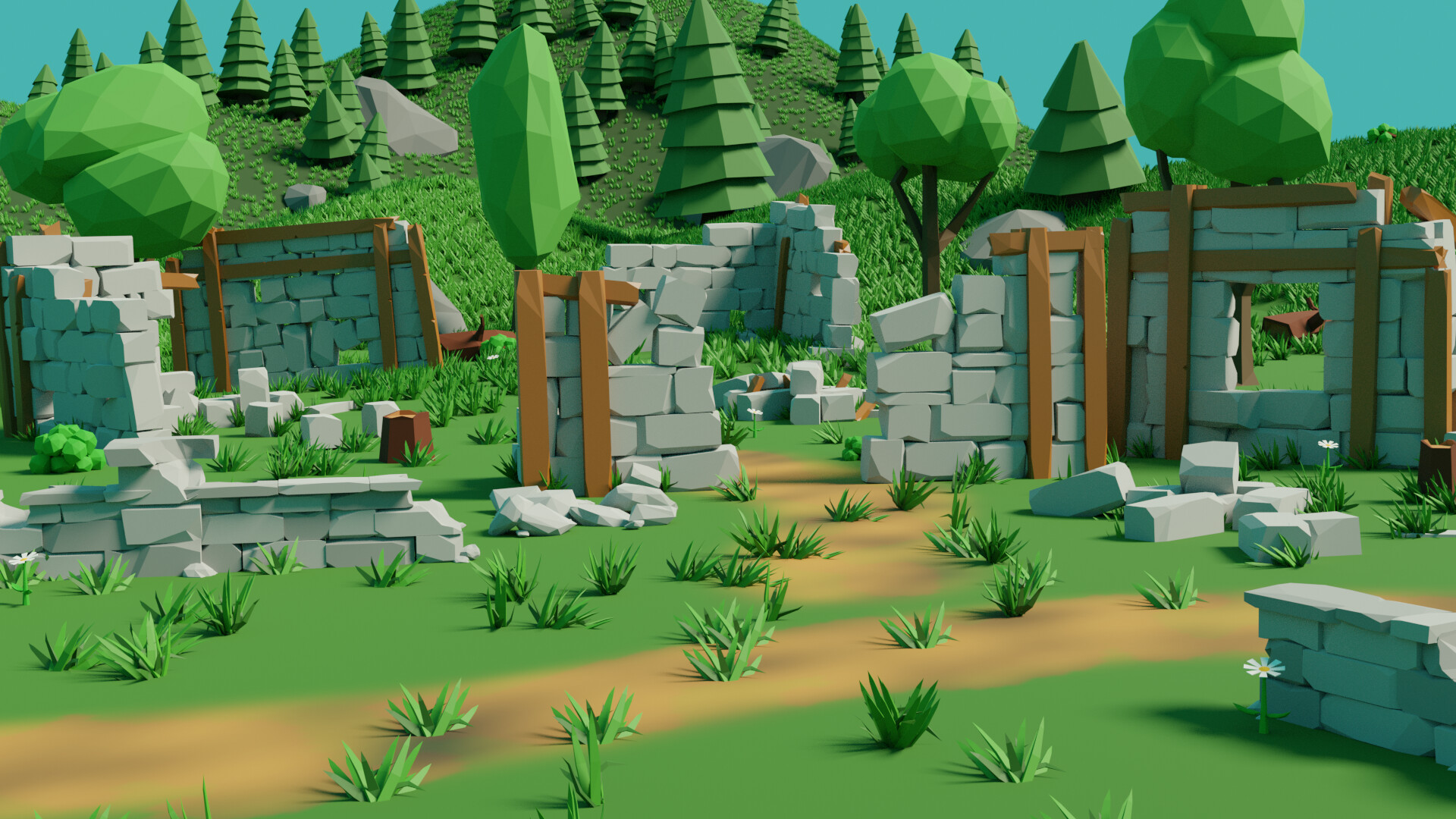 ArtStation - Low Poly Plains Render