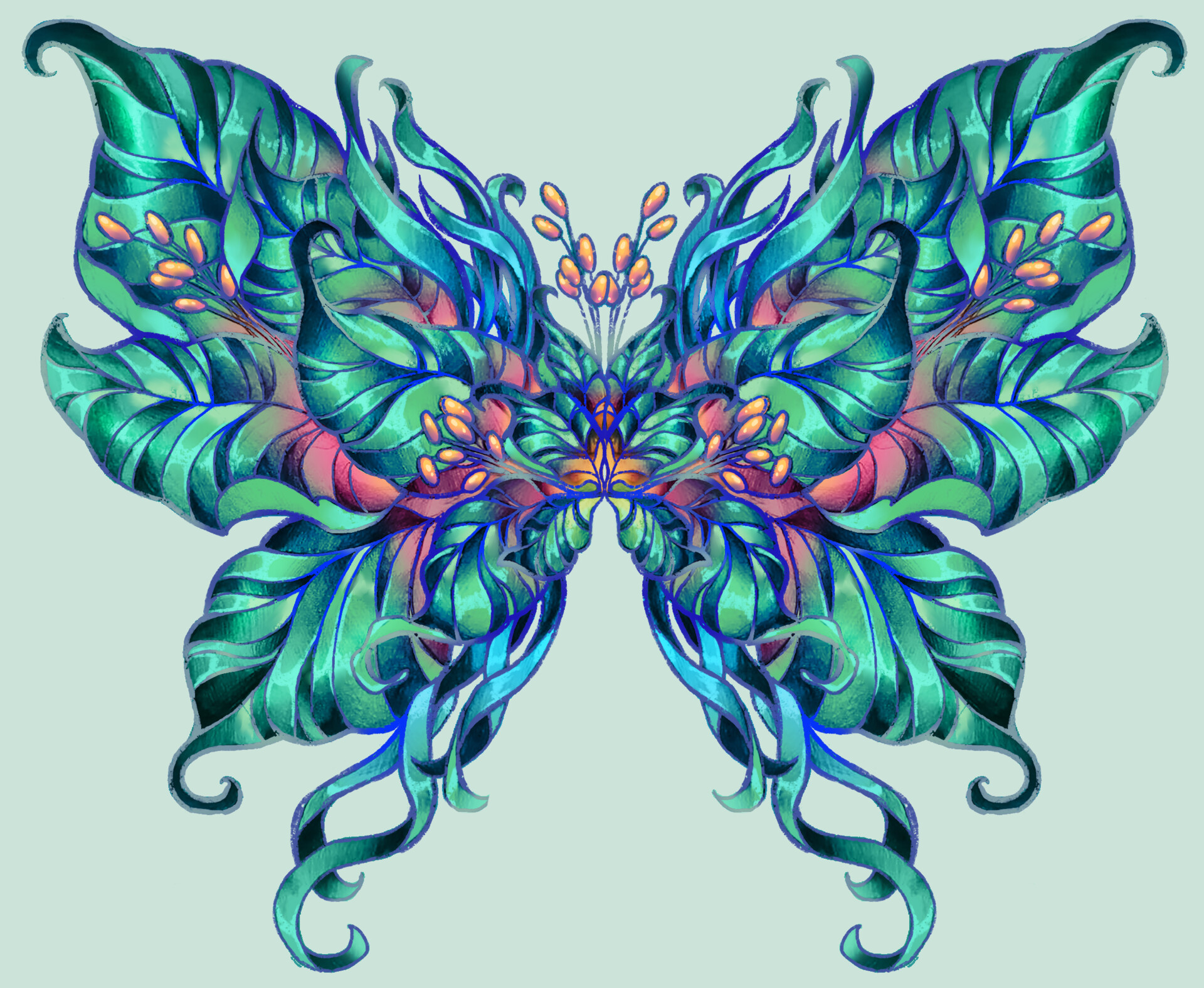ArtStation - 2/3 butterfly design - The organic key