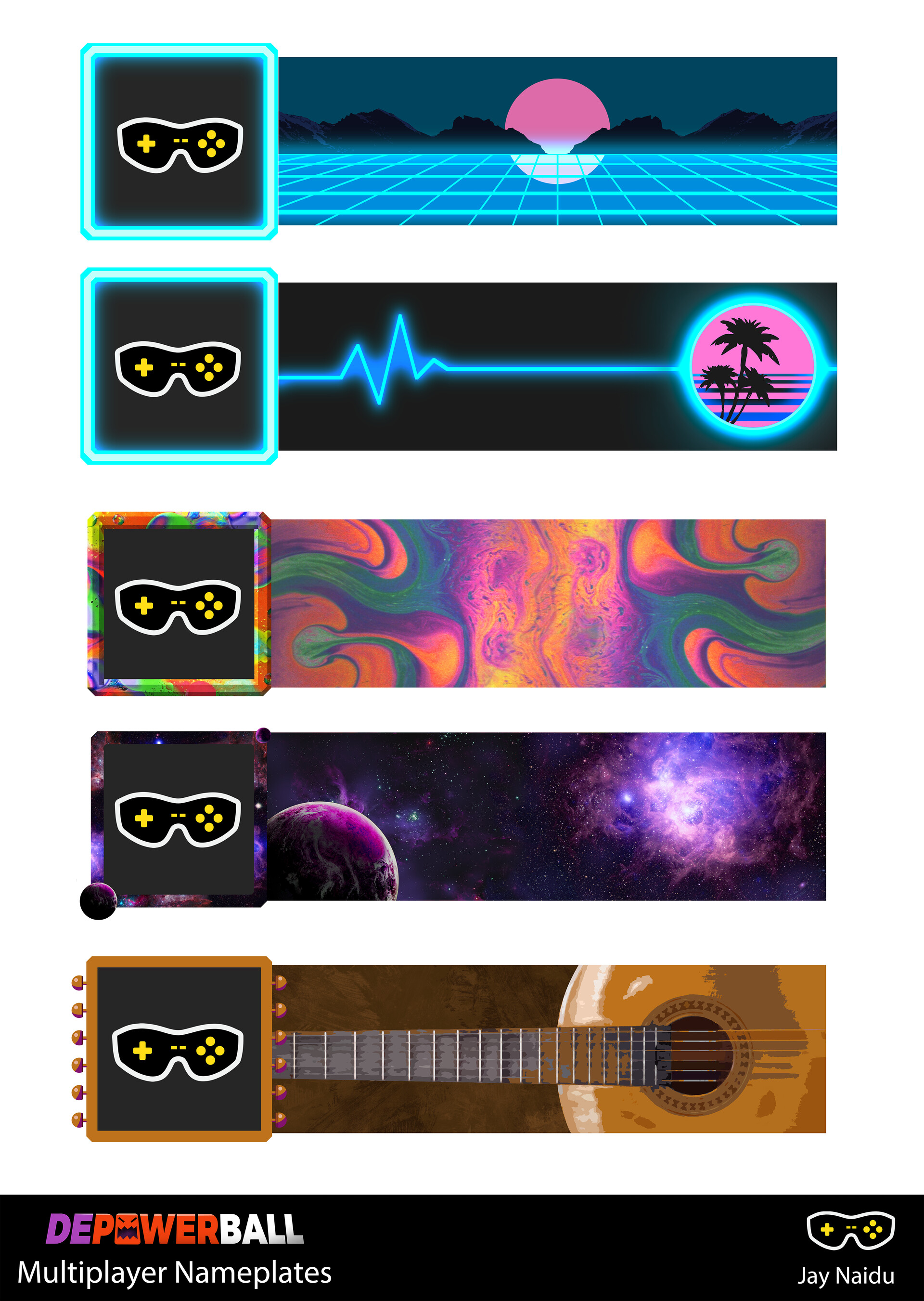 ArtStation - Depowerball - Multiplayer Name Plates