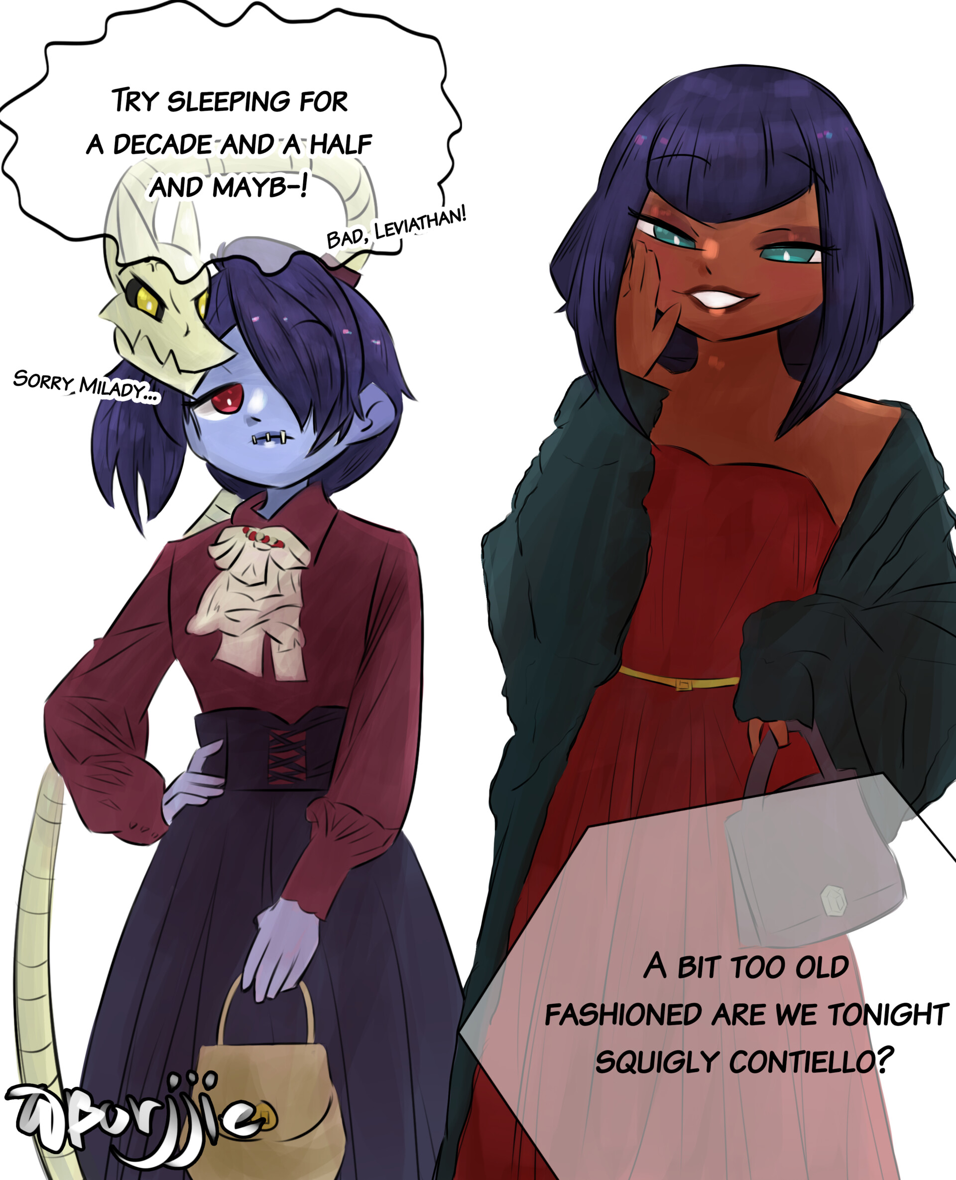 ArtStation - squigly and eliza from skullgirls