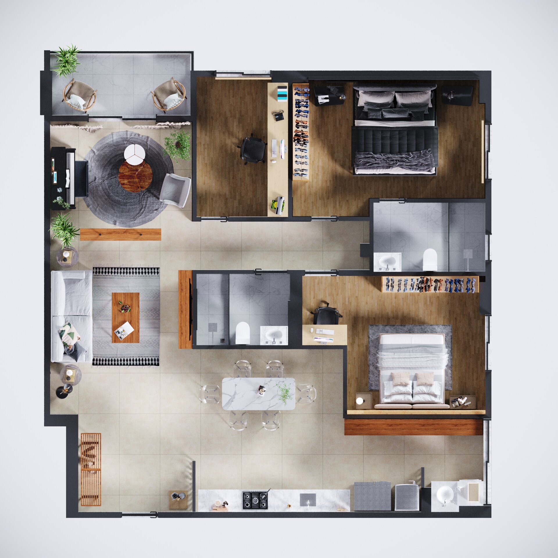ArtStation - CGI Humanized Floor Plan