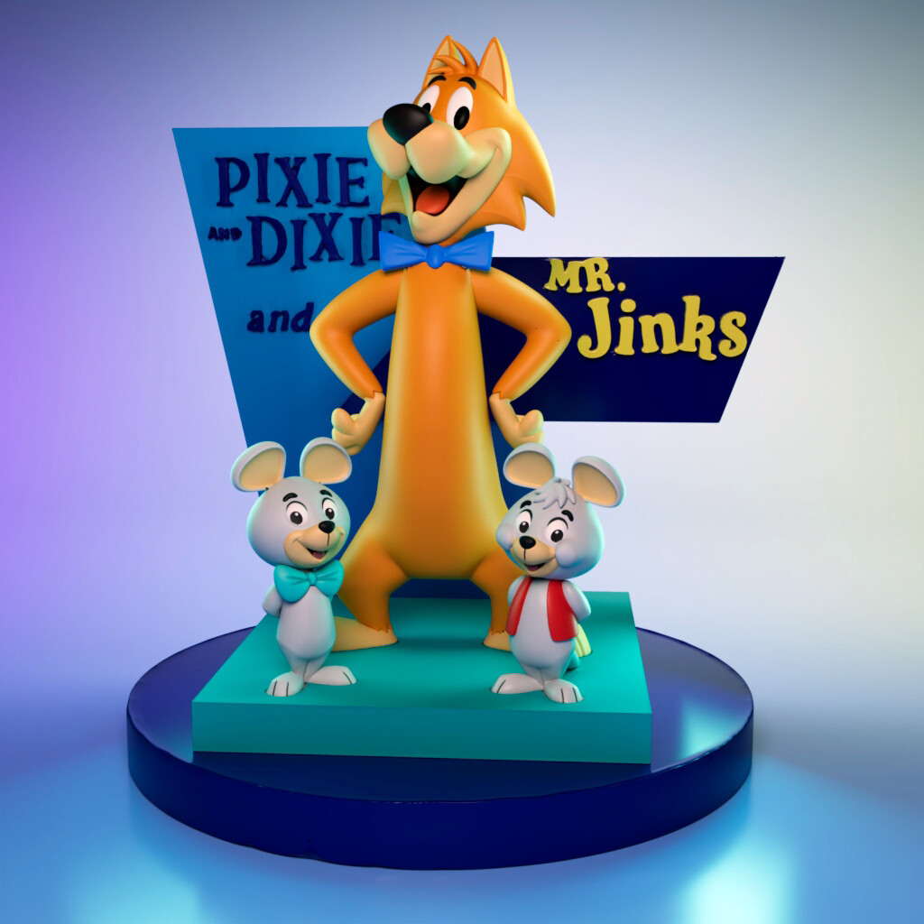 ArtStation - Pixie and Dixie and Mr. Jinks - For 3d Printing