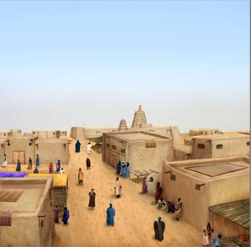 ArtStation - Timbuktu street scene