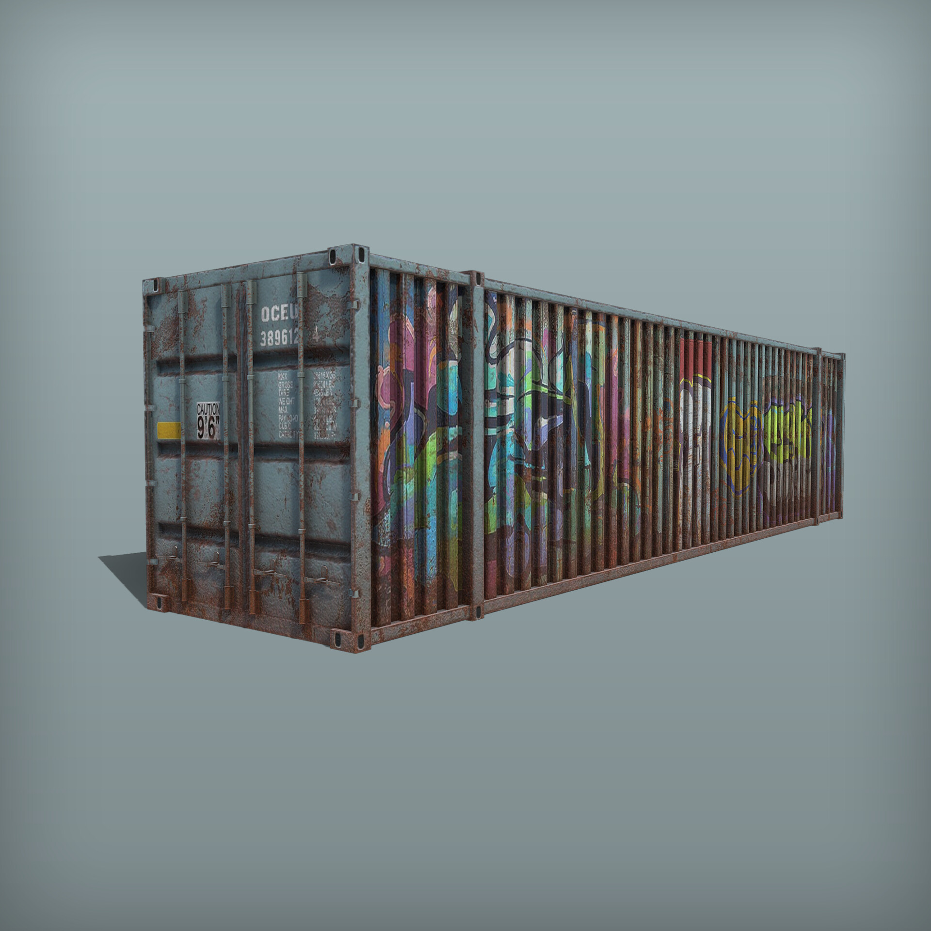 ArtStation - Shipping Container w. graffiti [53 ft.]