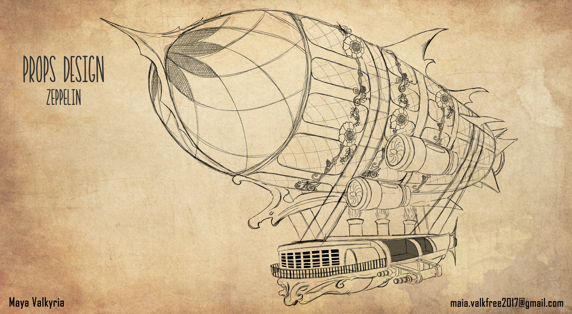 ArtStation - Prop design - Zeppelin and Hot Air Baloon