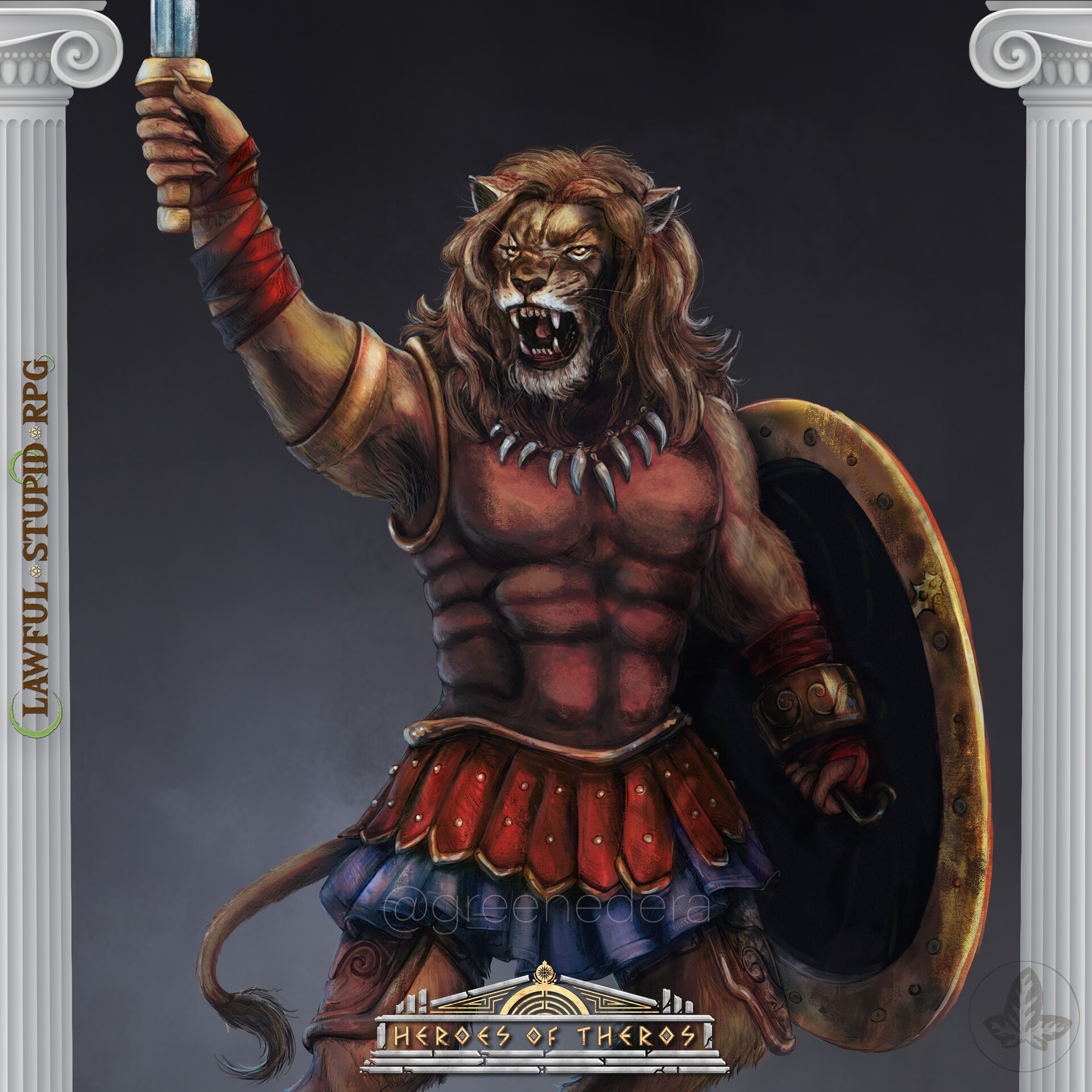 Elena "Greenedera" Zambelli - Leonin Battlemaster fighter - Heroes of ...