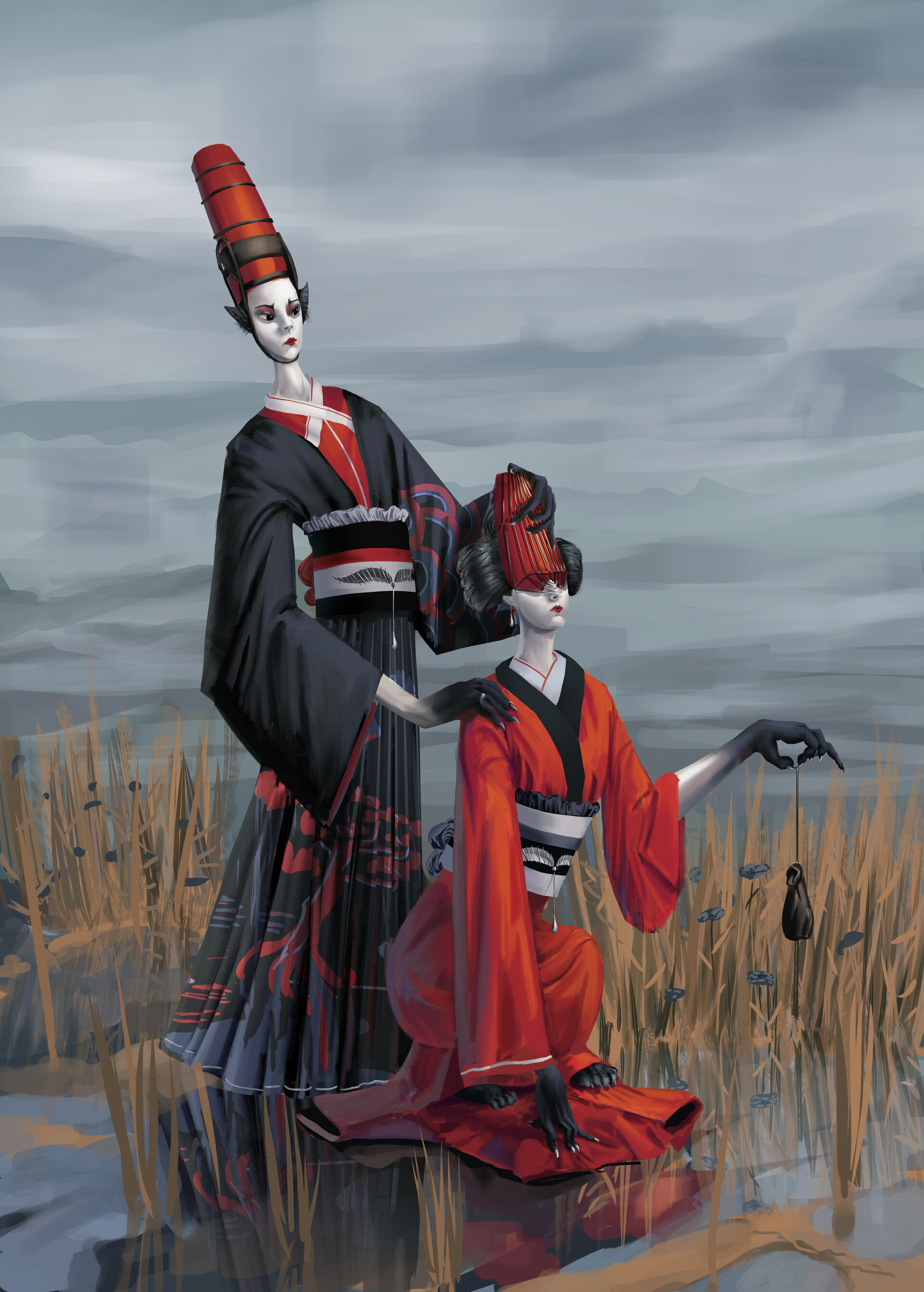 ArtStation - Twin Foxes Chiyo and Choyo