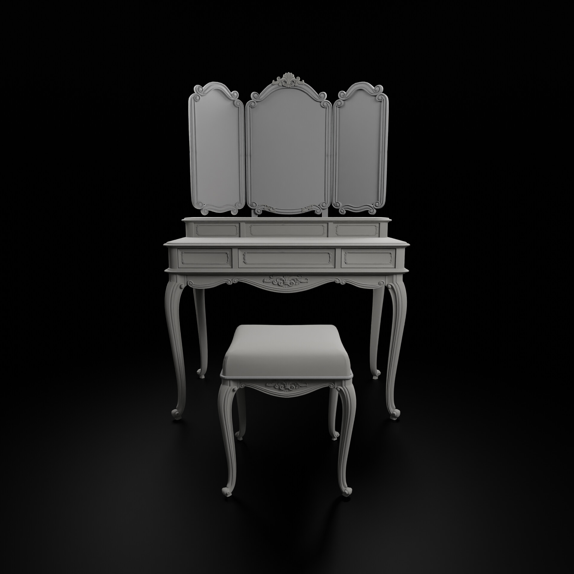 ArtStation - makeup table 3d model
