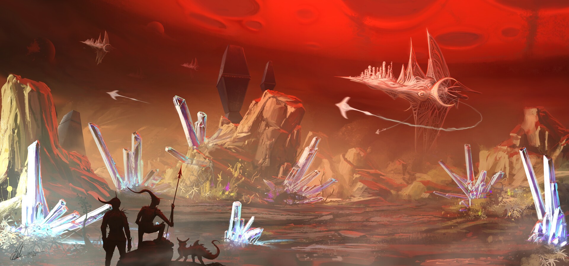 ArtStation - In the red moonlight