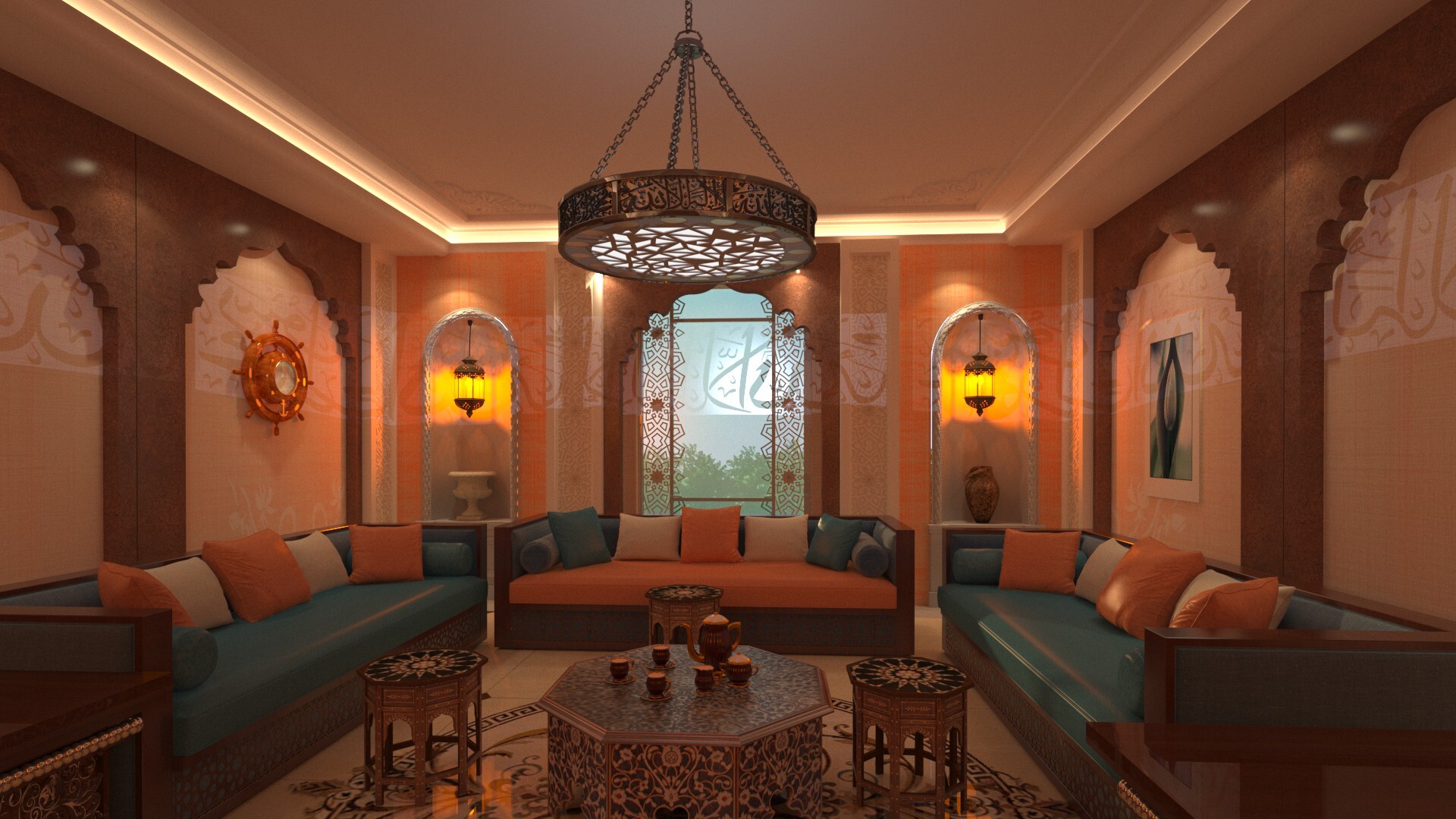 ArtStation - Arabic and Islamic style room