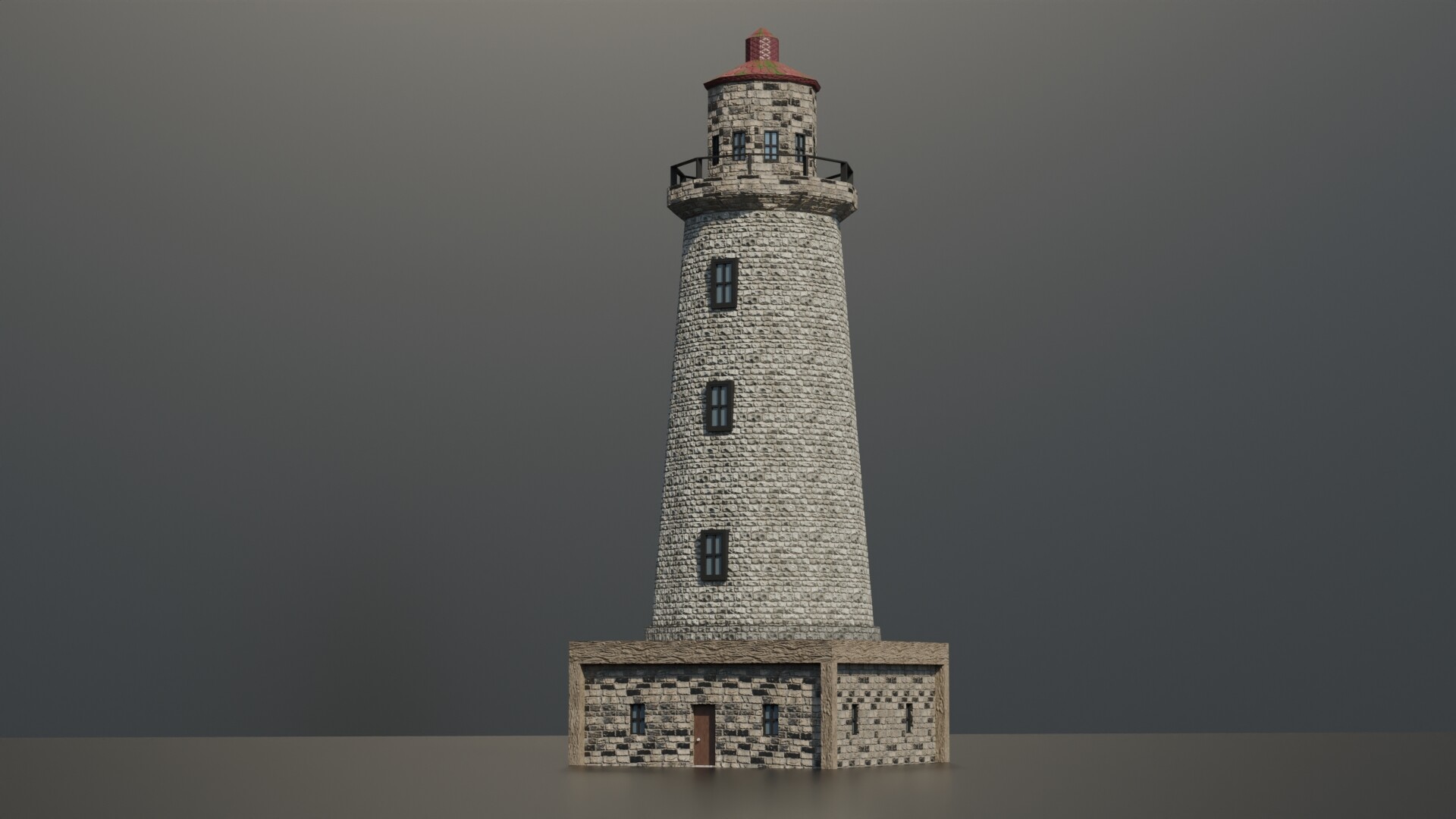 ArtStation - Stone Brick Old Lighthouse 002 Low-poly 3D model