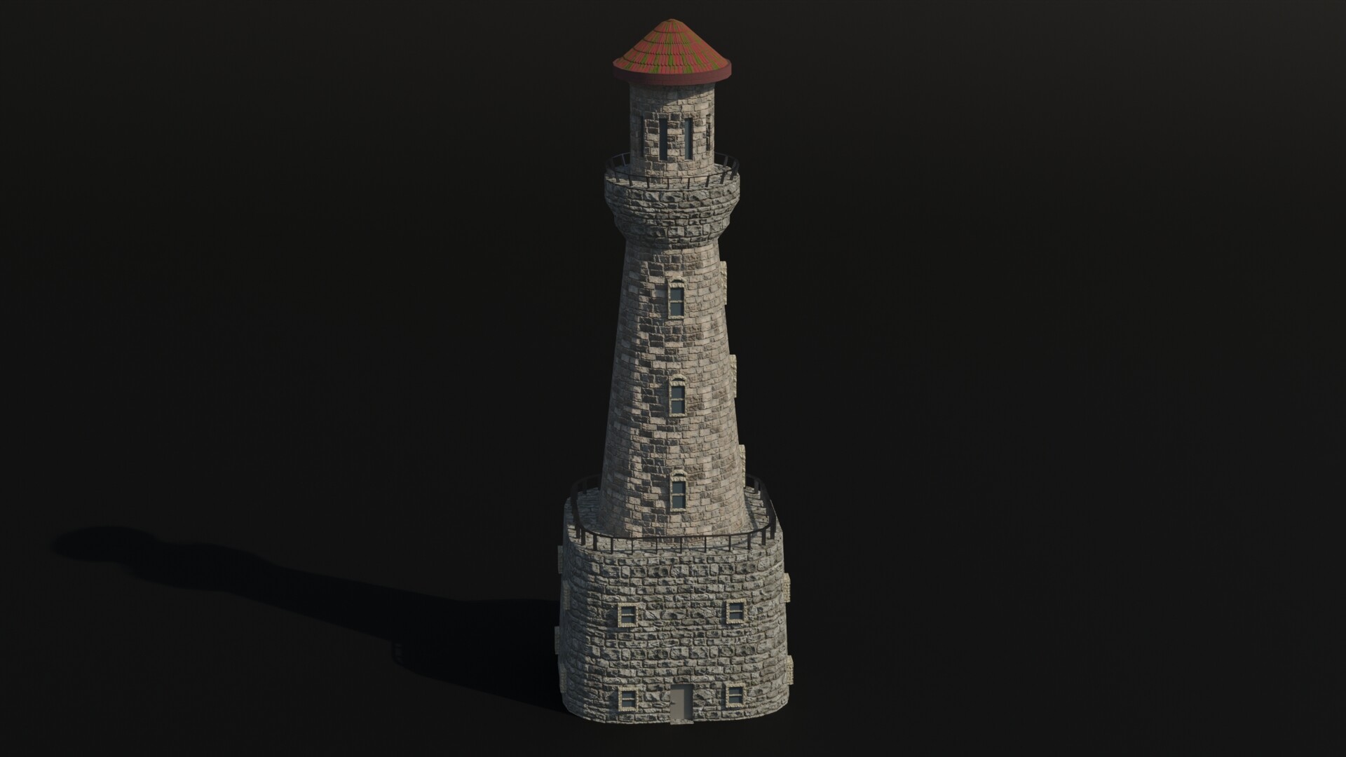 ArtStation - Old Stone Brick Lighthouse 003 Low-poly 3D model