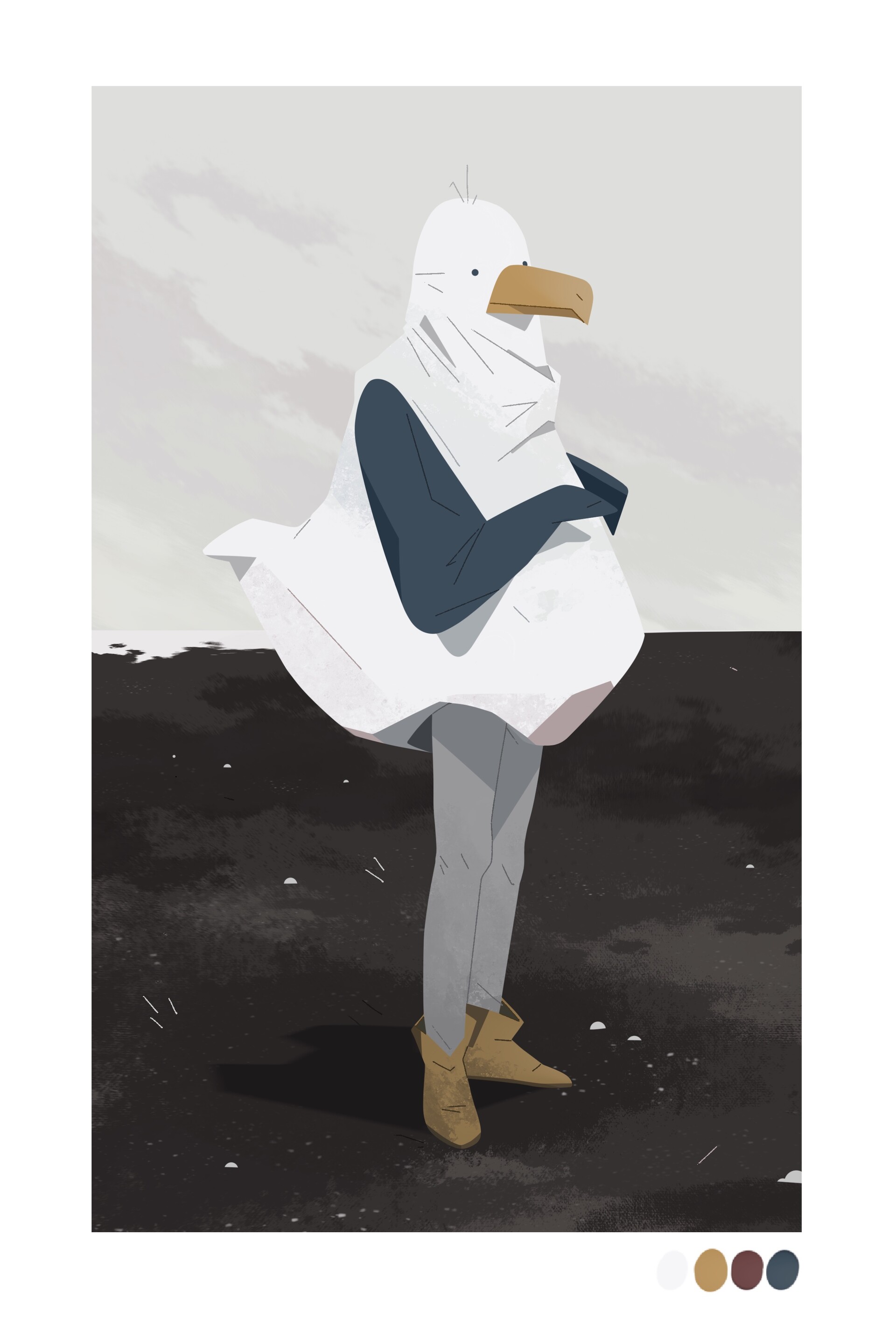 ArtStation - Seagull color study