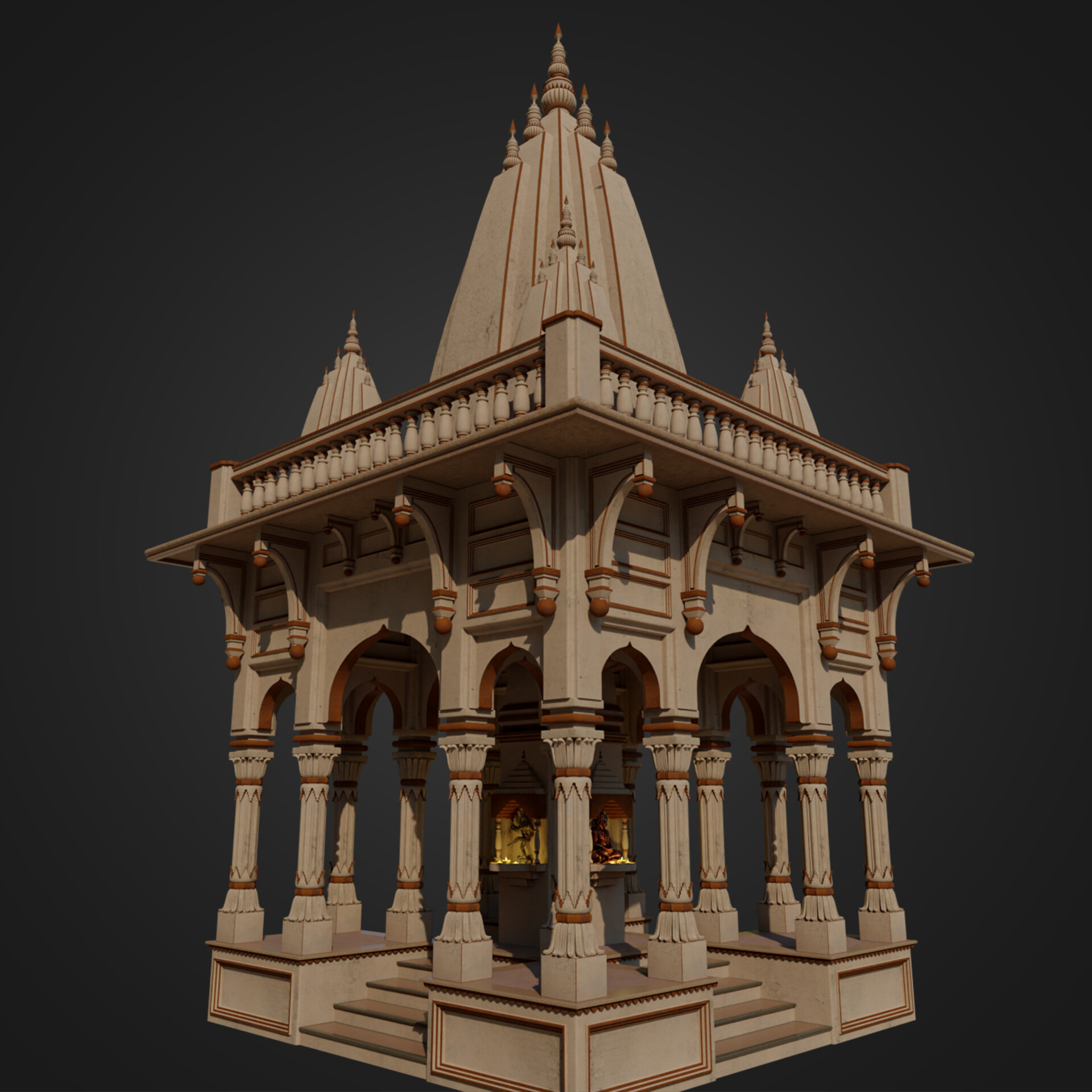 Hindu Temple Design 3d