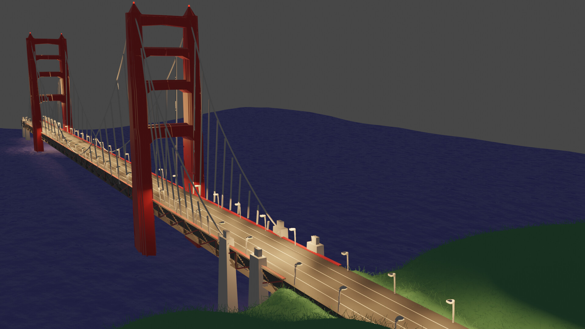 RenderForce_3D - Golden Gate Bridge🌉 - 3D Blender Artwork