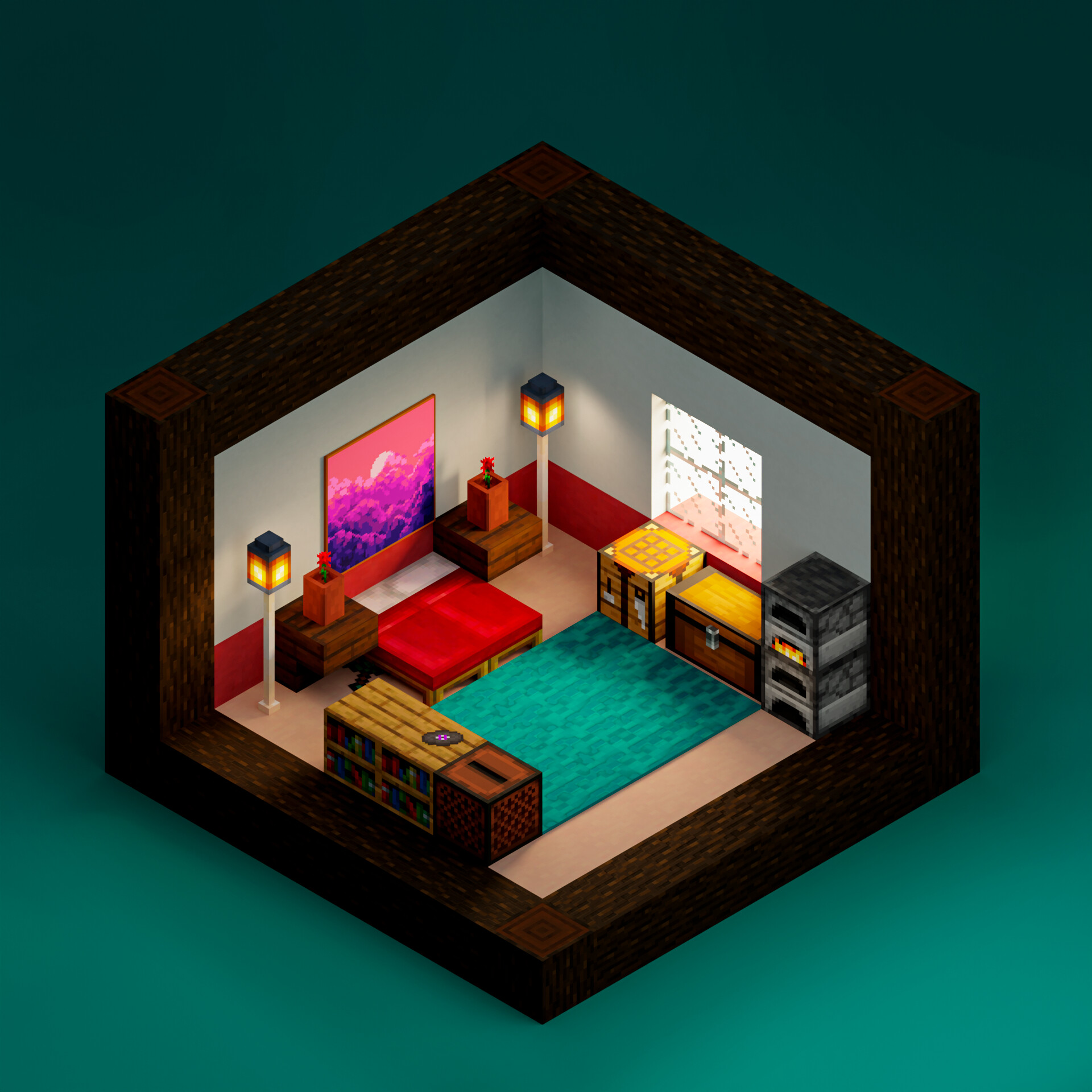 ArtStation - Little house isometric minecraft