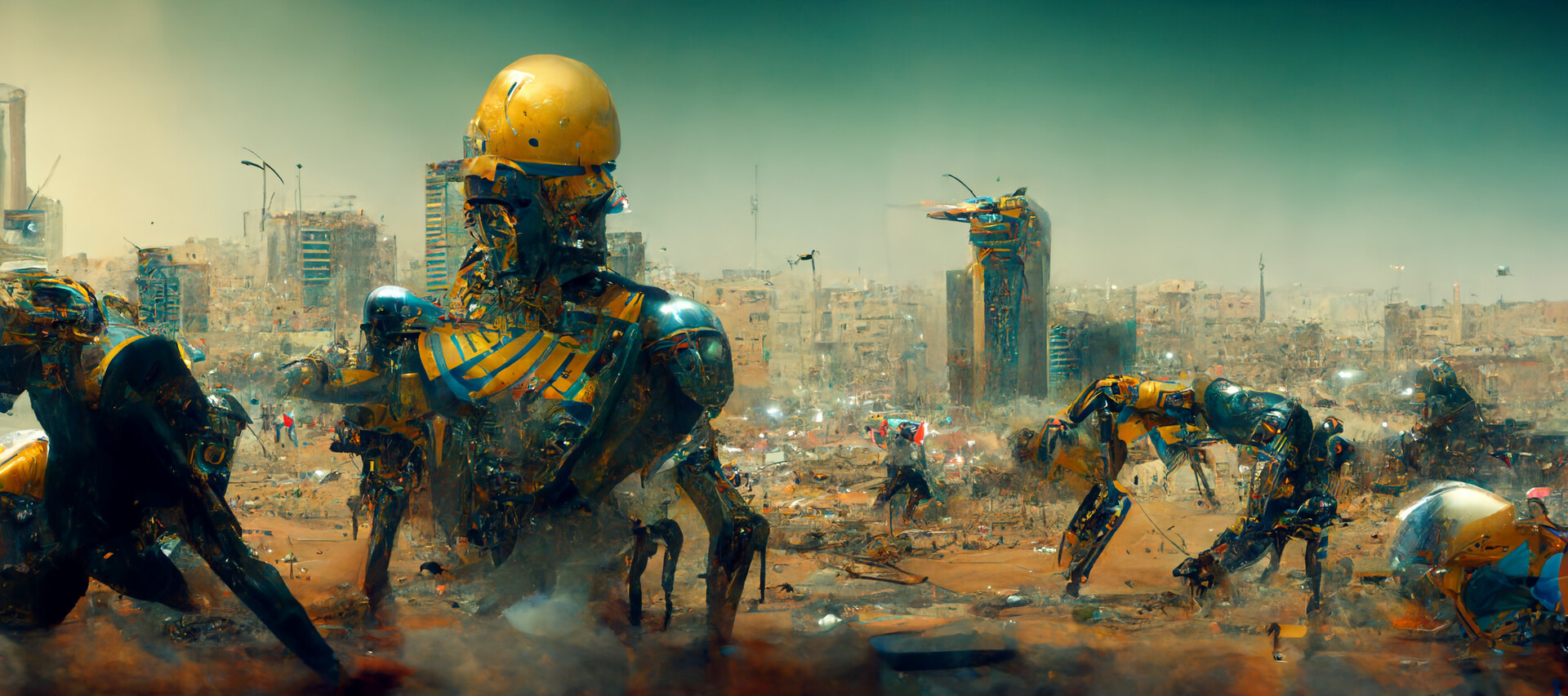 ArtStation - Egyptian robots battlefield