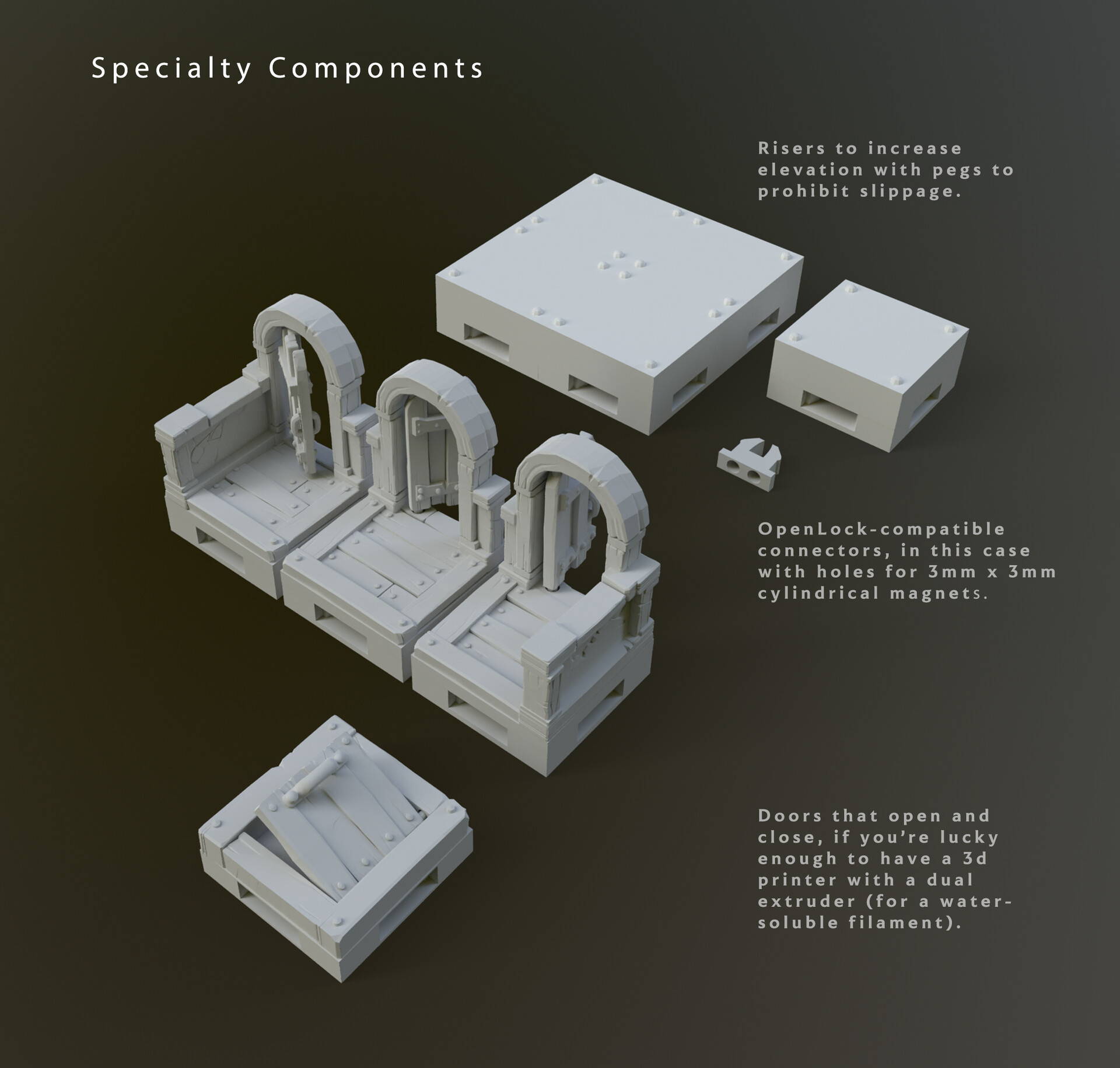 Crackpot Assembly | Boris Dimitrijevic - Modular 3d Printable Tiles for a Roleplaying Environment