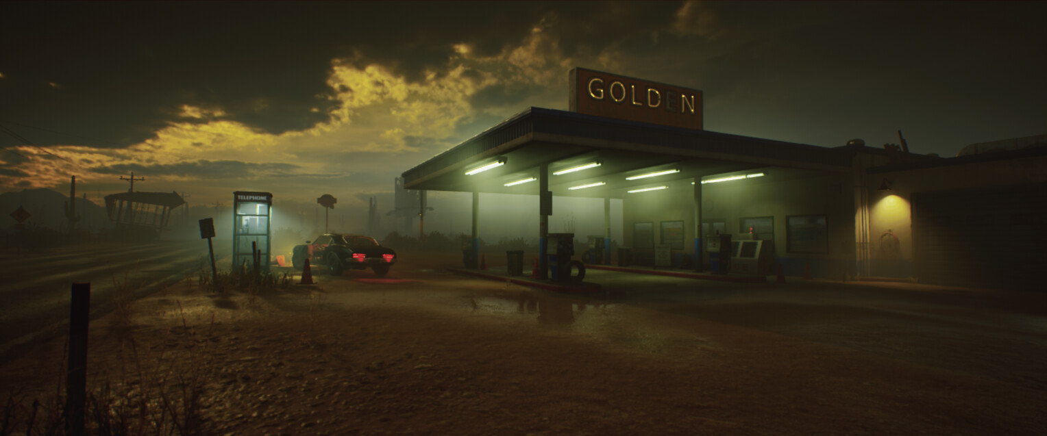 ArtStation - Gas Station Doodle