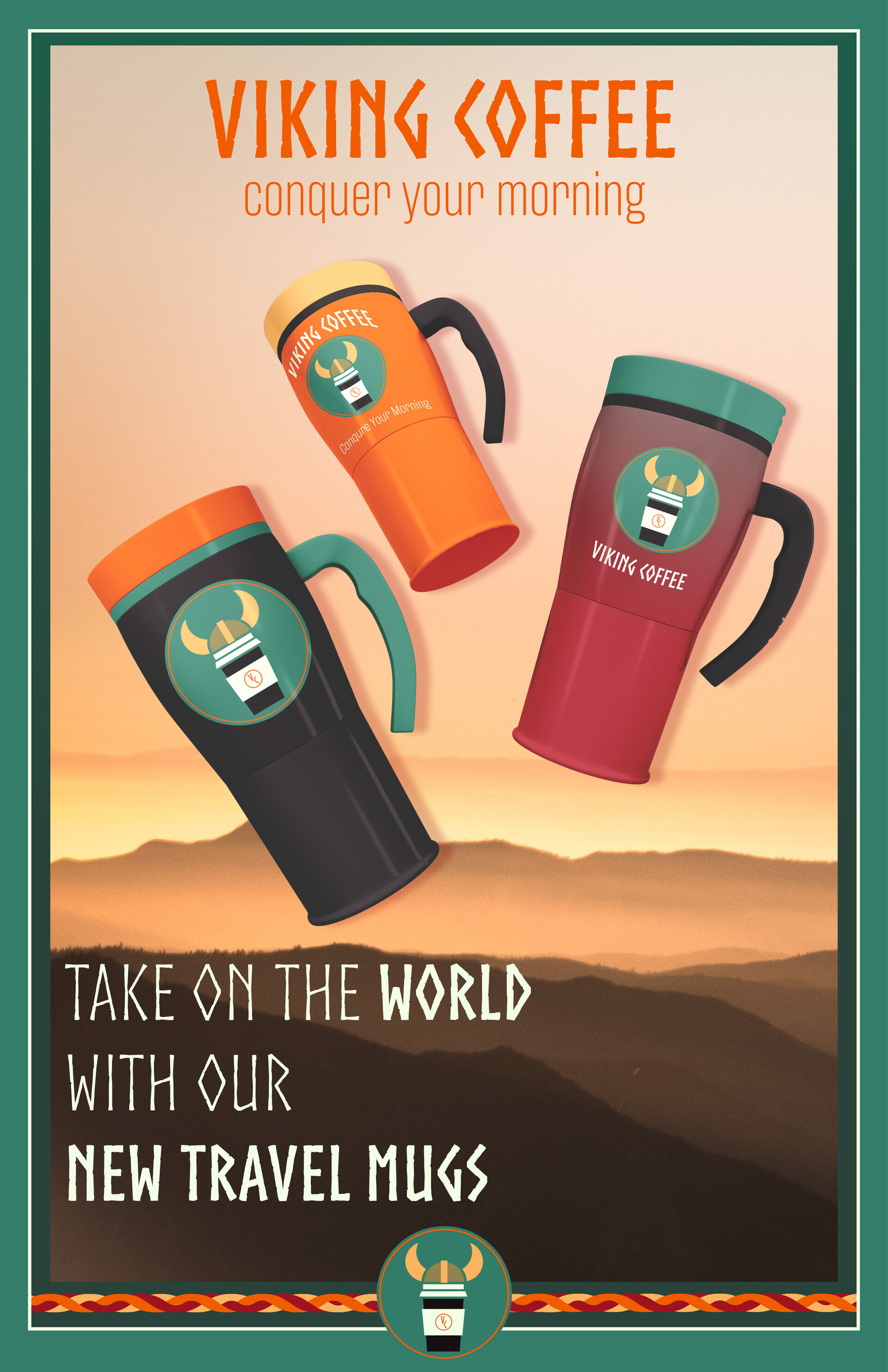 ArtStation - Viking Coffee Poster Mockup