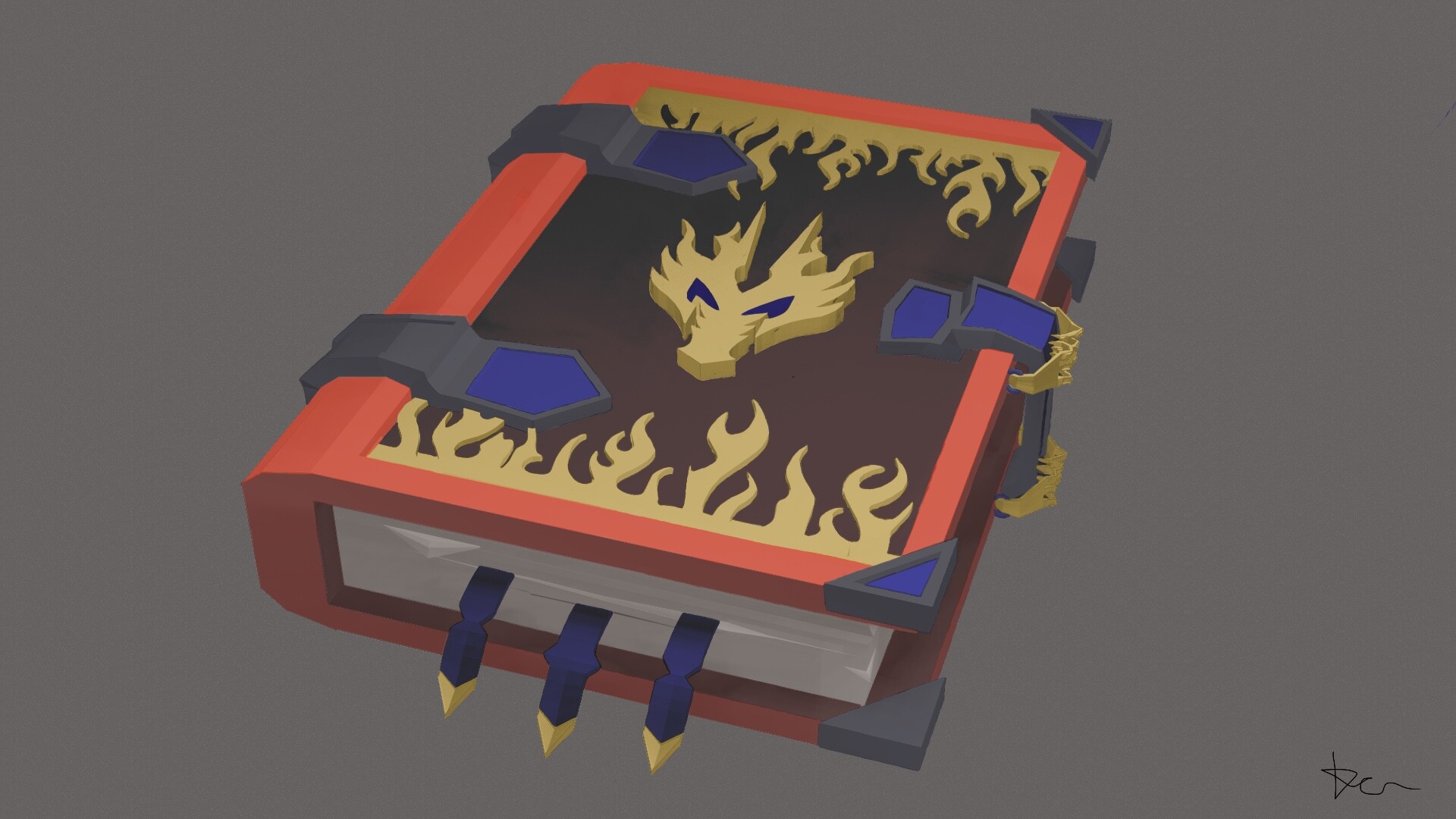 ArtStation - Fire Element Spell Book - Prop Concept Art