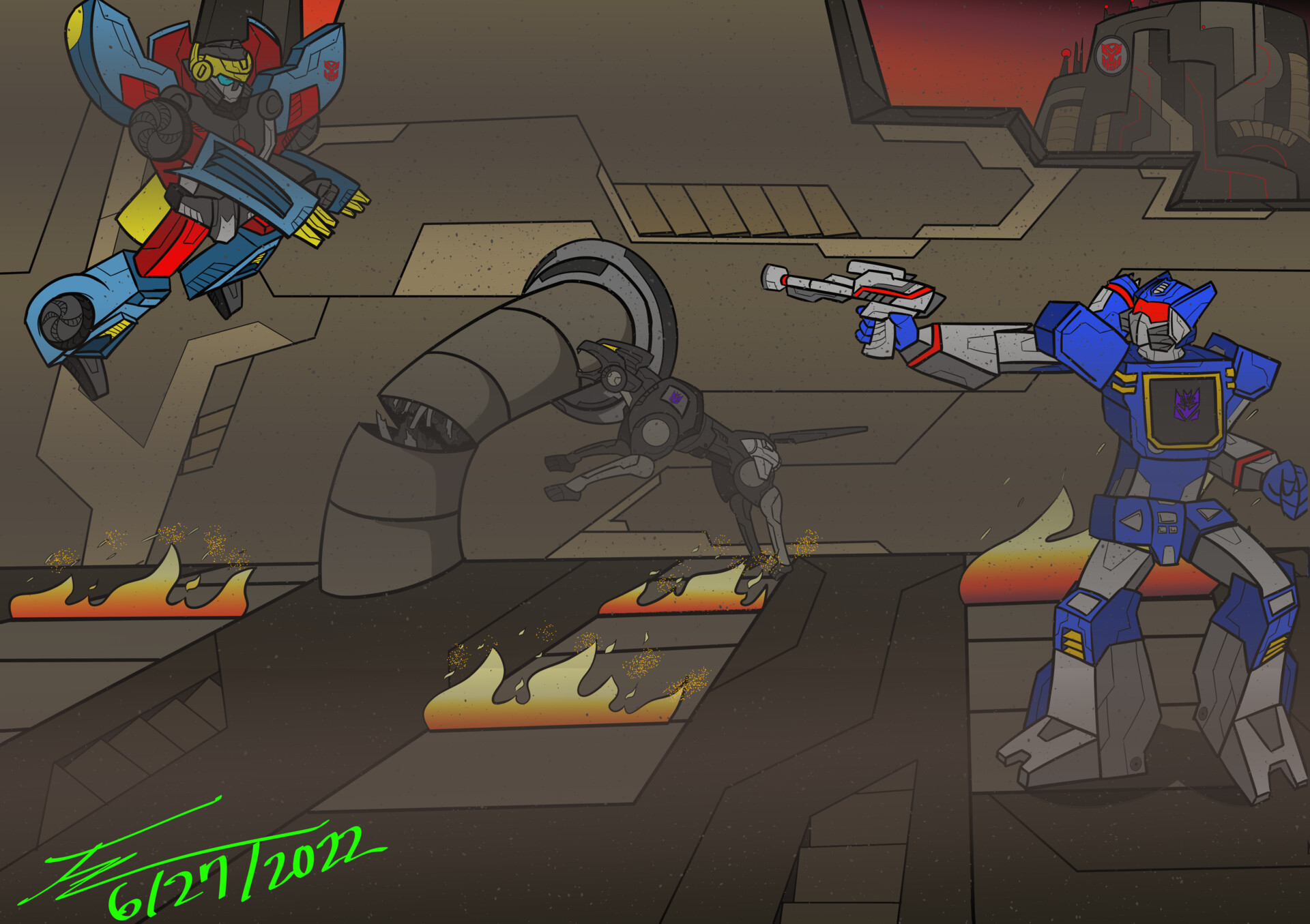 ArtStation - Transformer Challenge: Hotshot vs Soundwave and Ravage