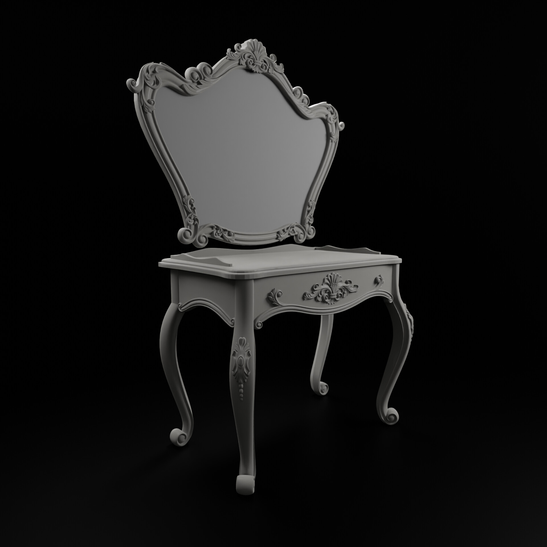 ArtStation - makeup table 3d model for cnc