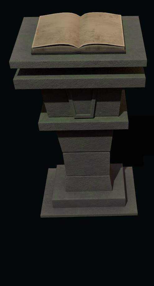 ArtStation - Clean Stylized Pedestal with Book
