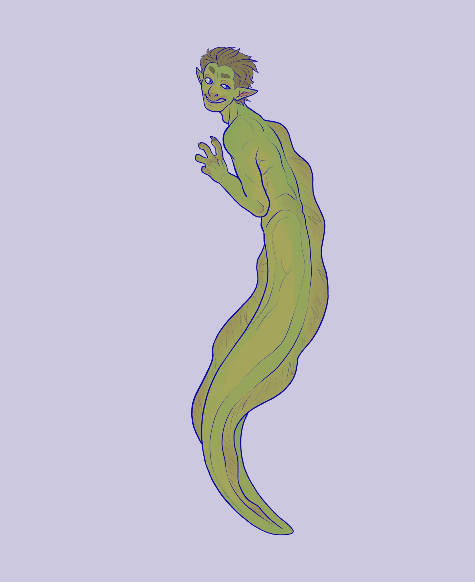 ArtStation - Green moray eel merman!