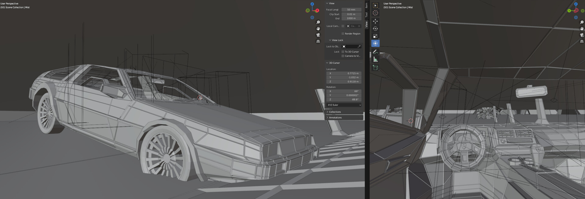 ArtStation - Low Poly DeLorean Blender Synthwave Animation Loop