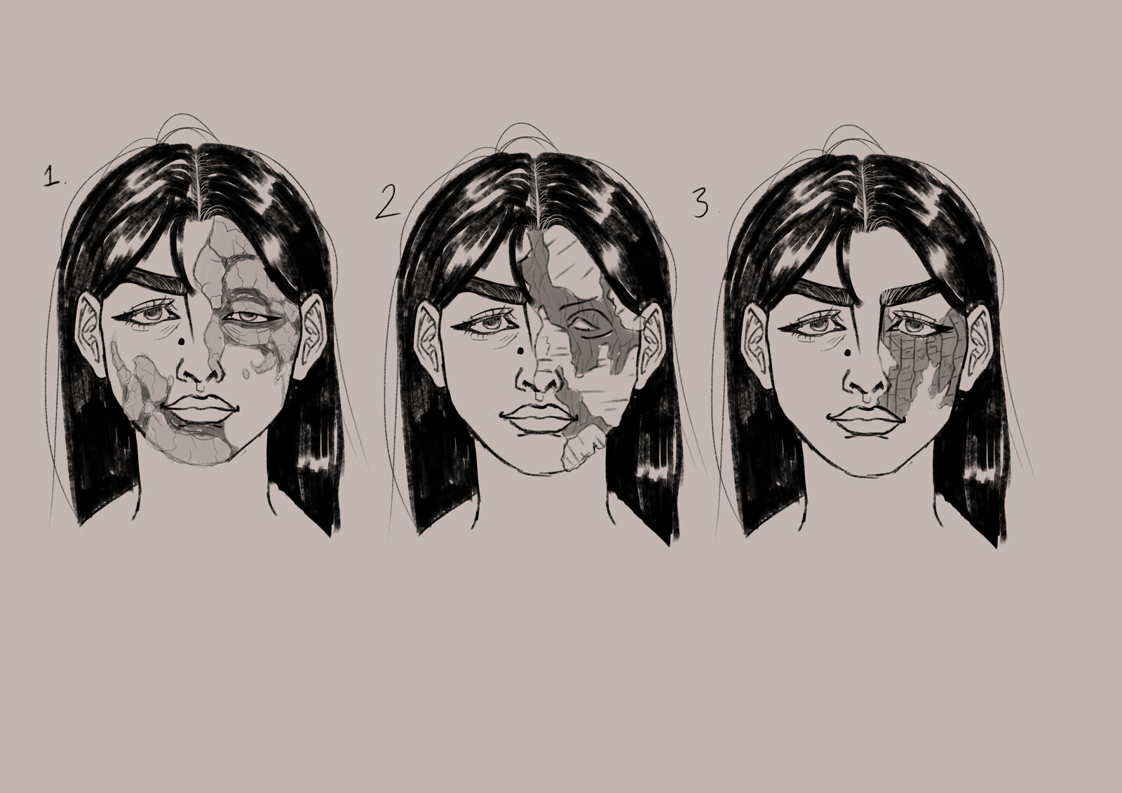 Ivy_DL - Personal project character design - Head.