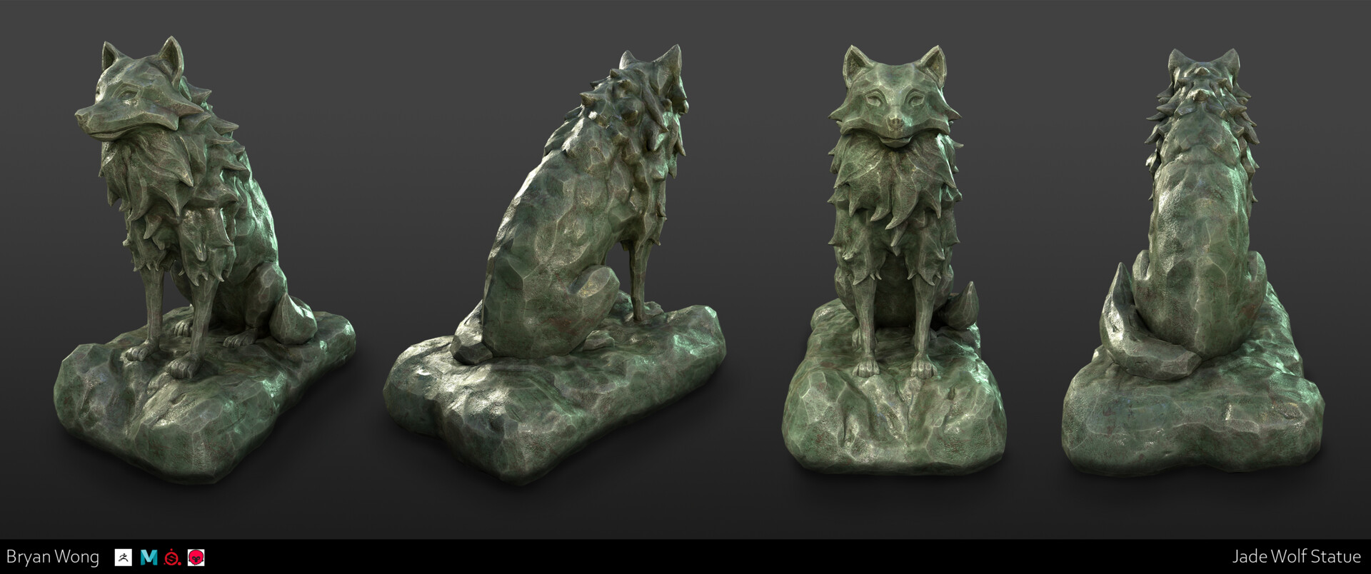Brynn|1NF1N1T3L7 - Jade Wolf Statue