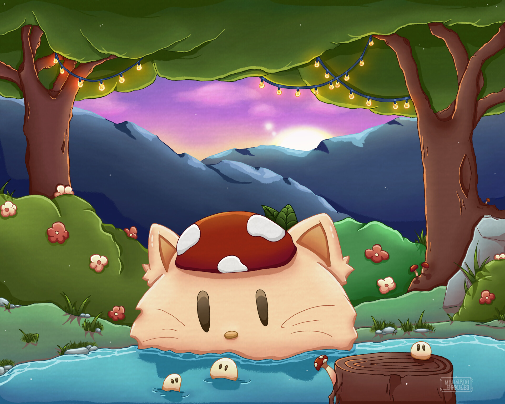 ArtStation - Illustration: Mushroom Cat