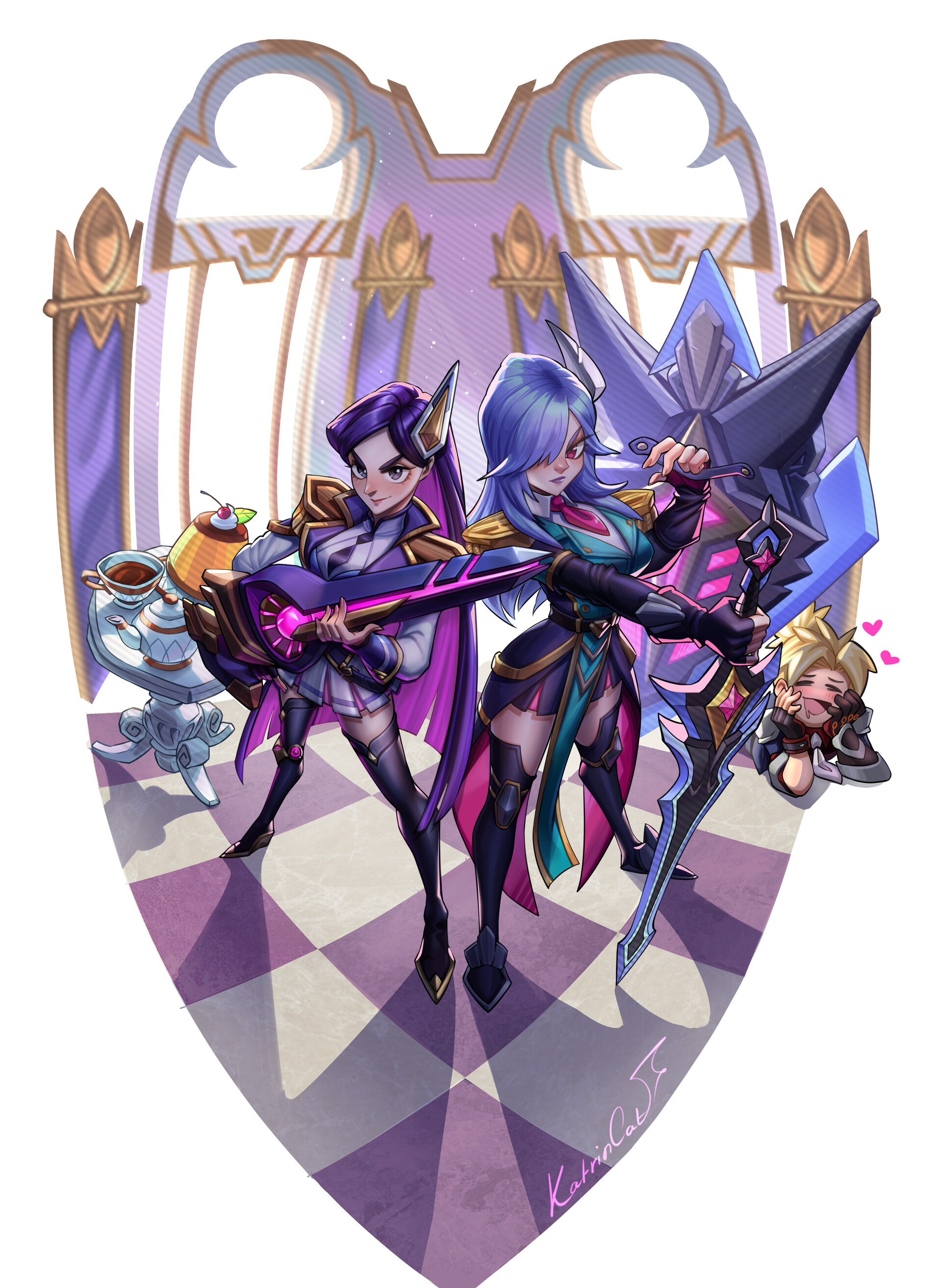 ArtStation - Battle Academia Caitlyn and Battle Academia Leona