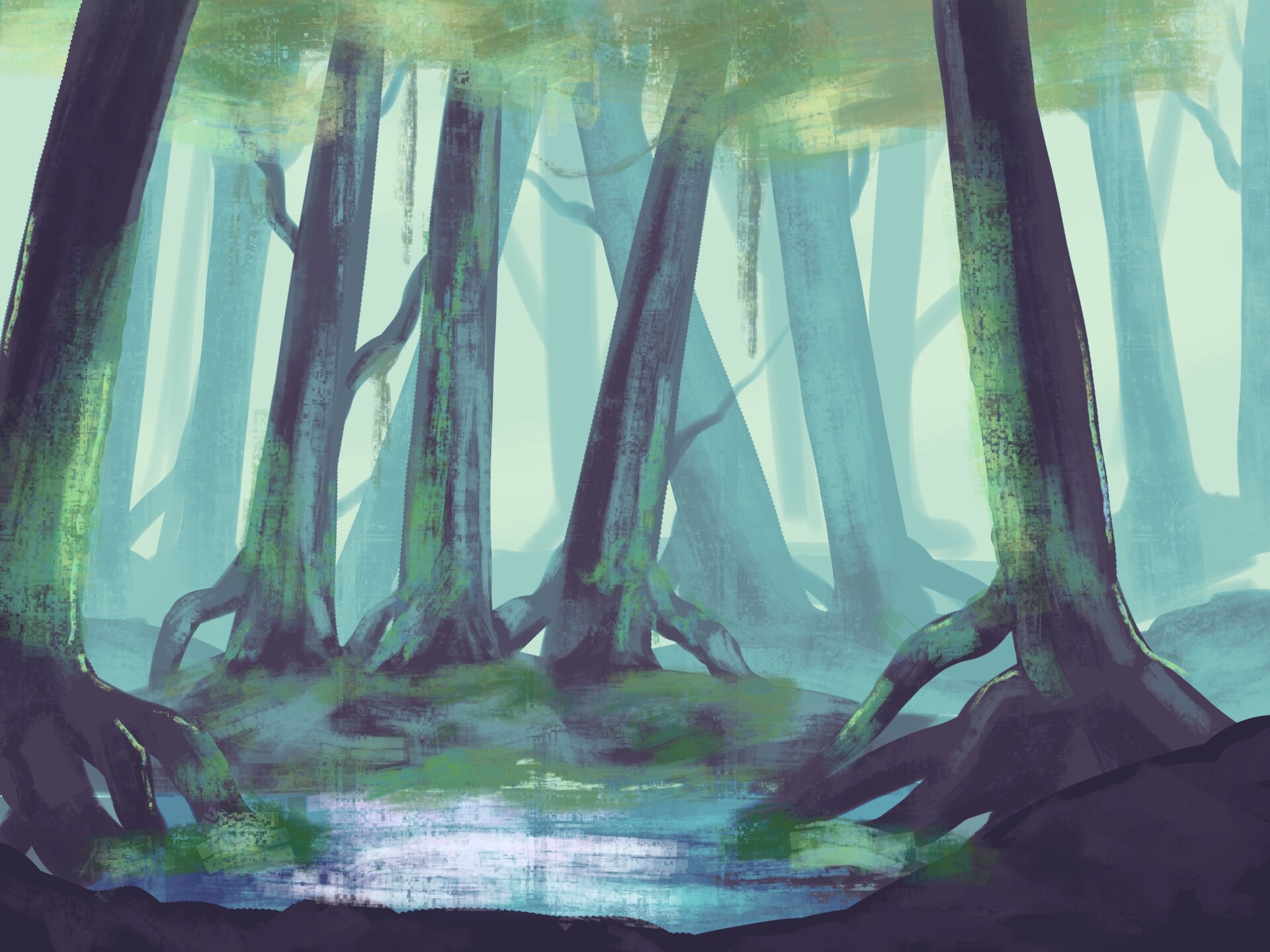 ArtStation - "Kindred" Leaning Forest Concept