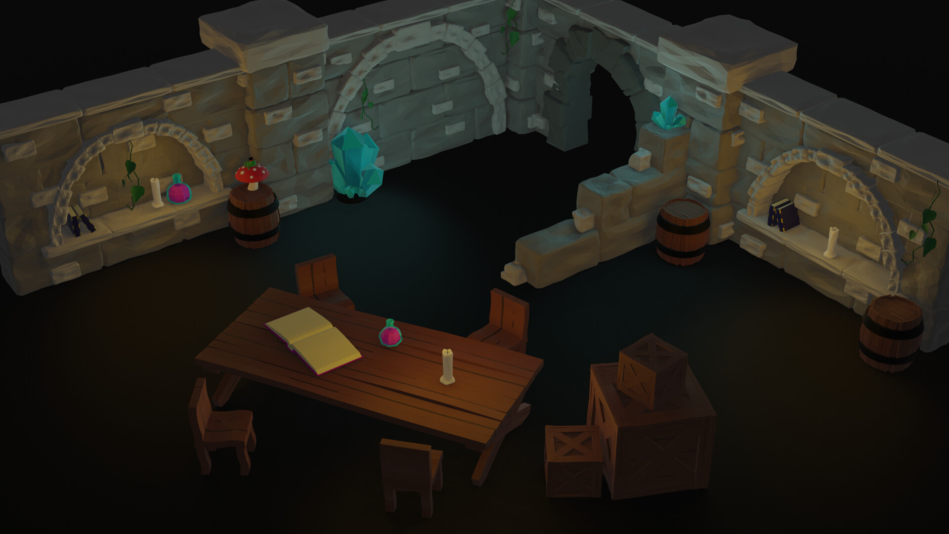 ArtStation - Scene with some 3D assets made in blender