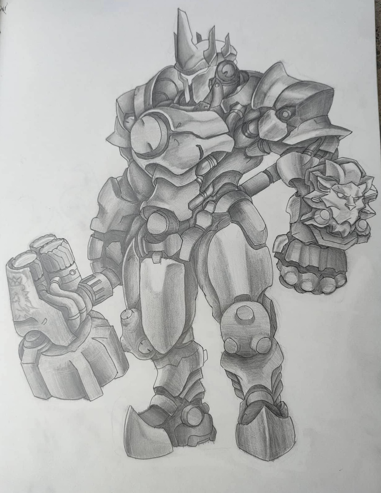 ArtStation - Pencil drawing of Reinhardt from Overwatch