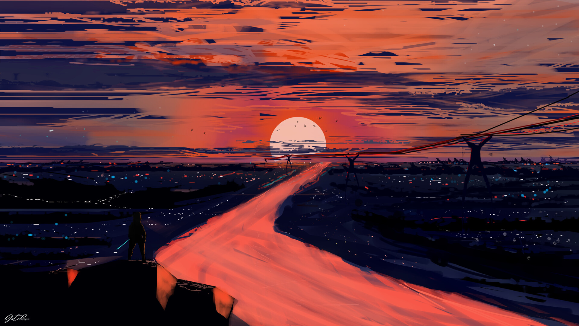 ArtStation - someone with sunset