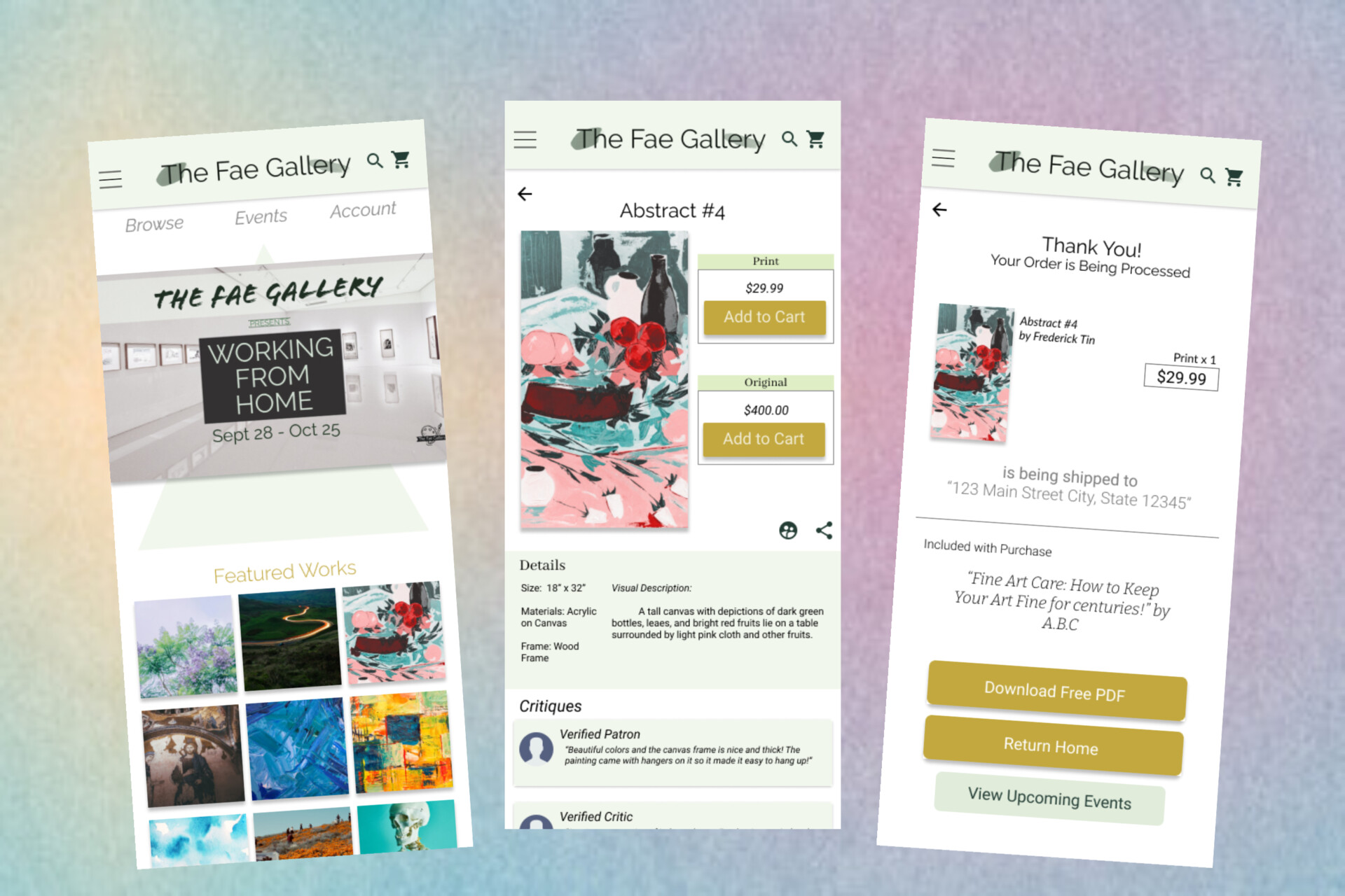 ArtStation - Art Gallery App UX Design